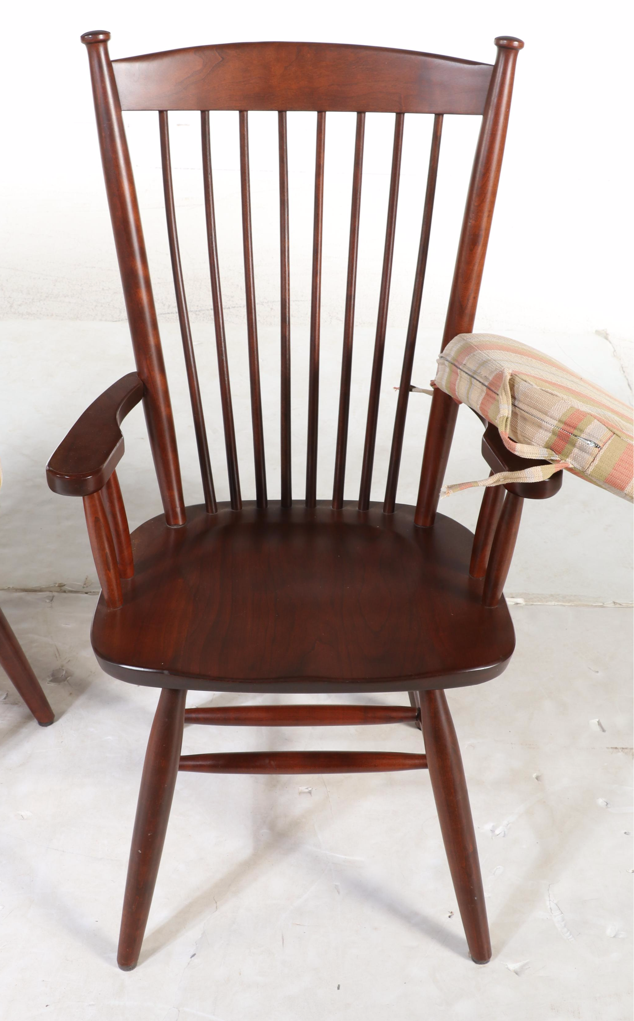 Pair of Shaker Style Wooden Spindle Back Armchairs | EBTH