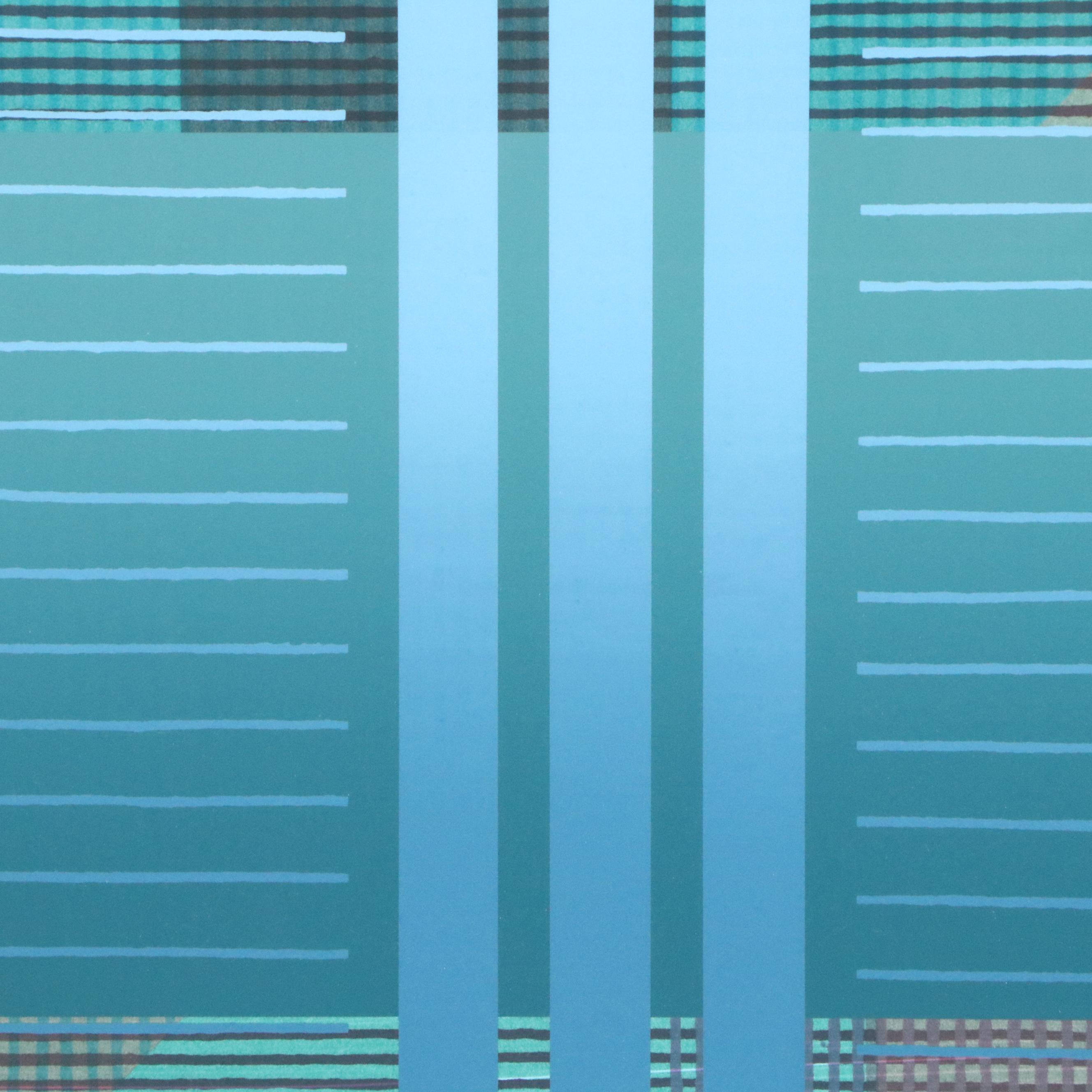 Frank Rowland Abstract Serigraph "Jade Chevron I" | EBTH