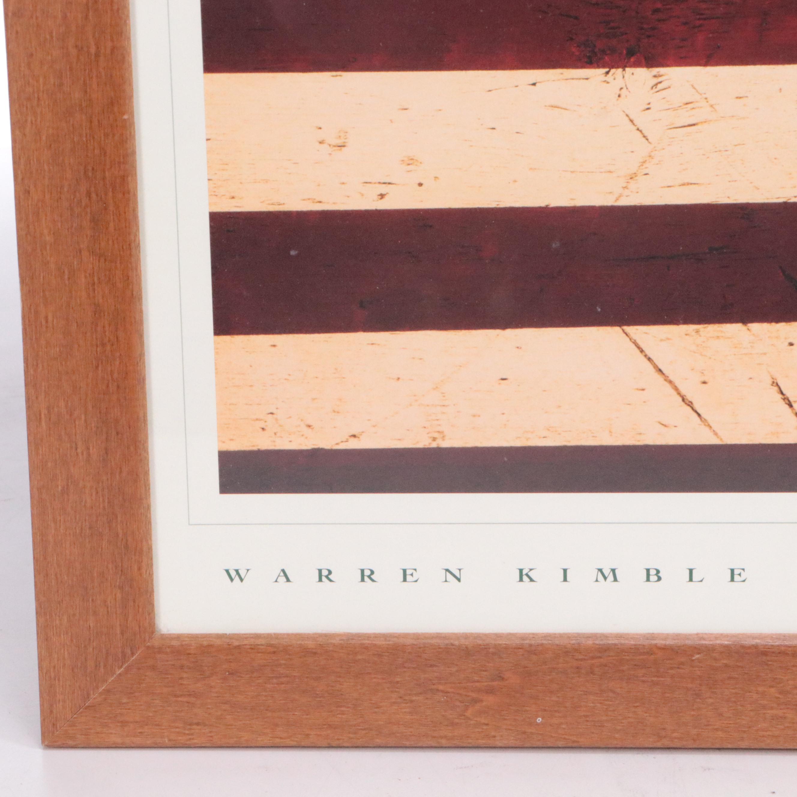 Offset Lithograph After Warren Kimble with Needlepoint Doorstop and ...