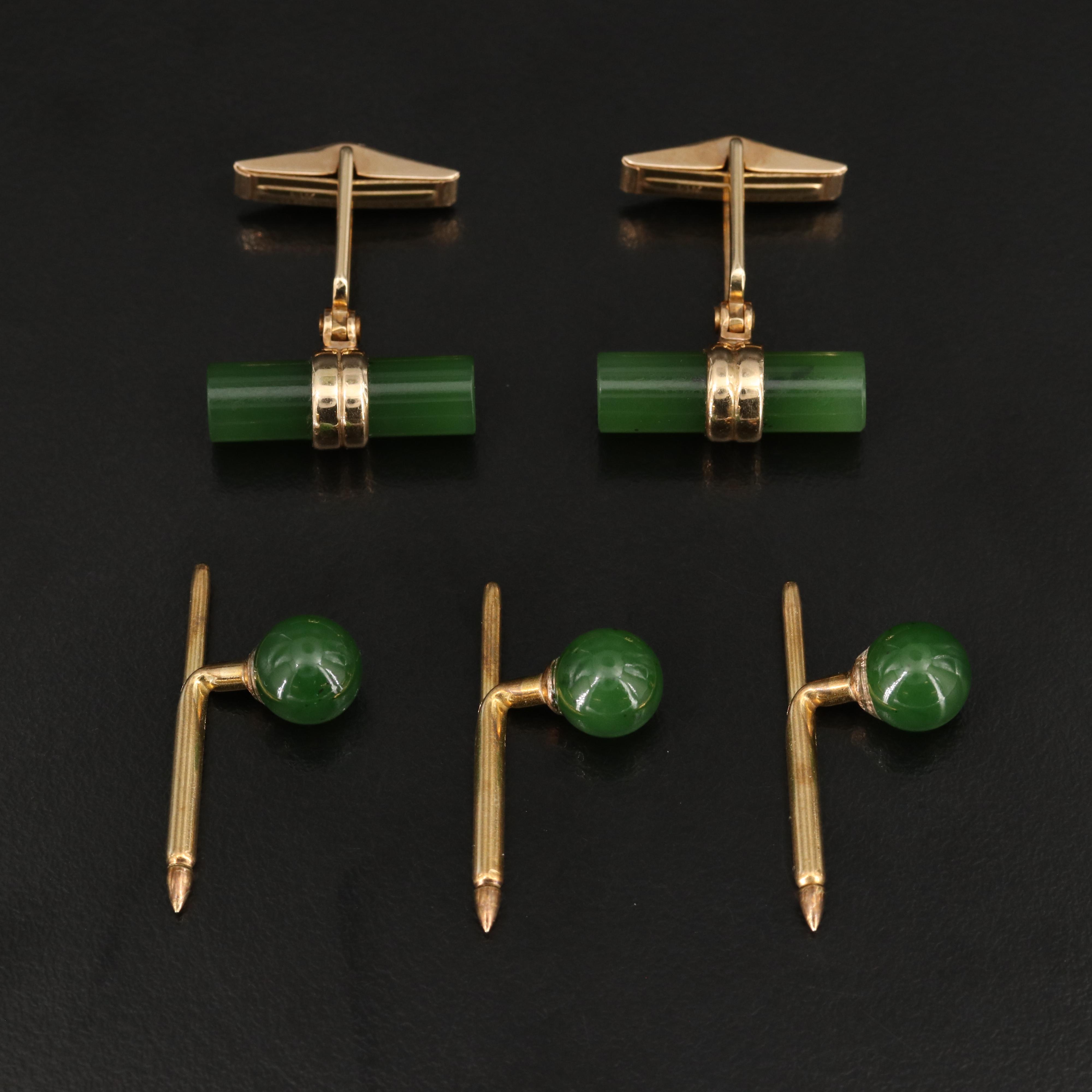 14K Nephrite Men's Dress Set | EBTH