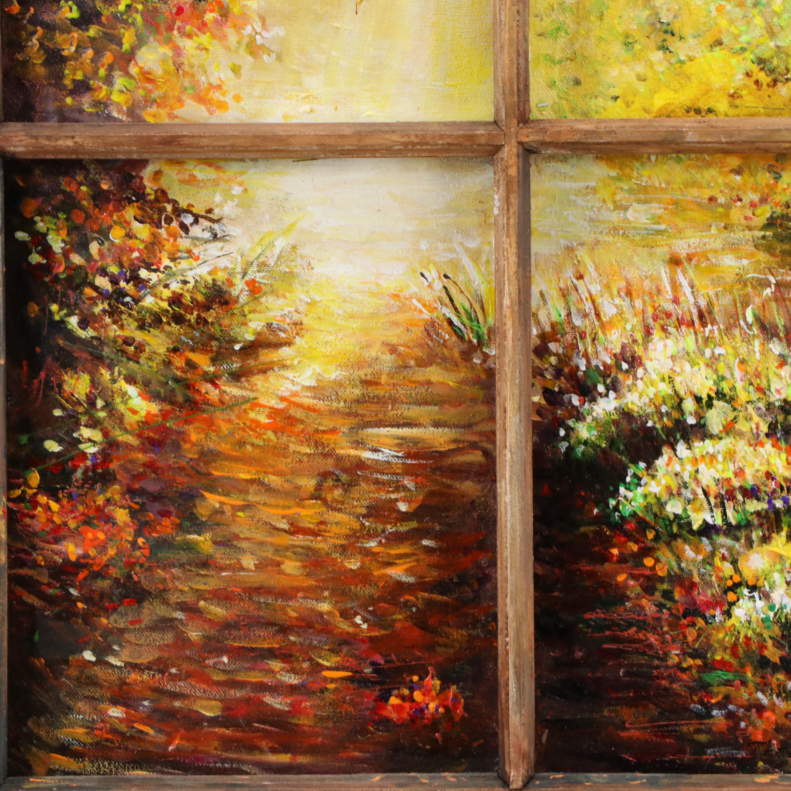 Mary Beth Martin Autumnal Landscape Through Window Oil Painting | EBTH
