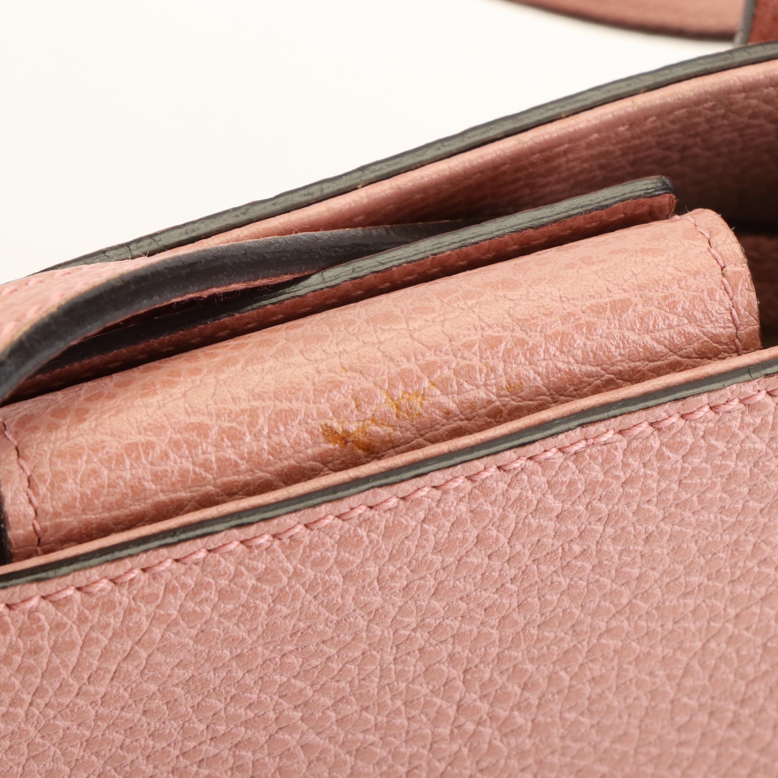 Gucci Swing Tote Bag in Soft Pink Pebbled Leather | EBTH