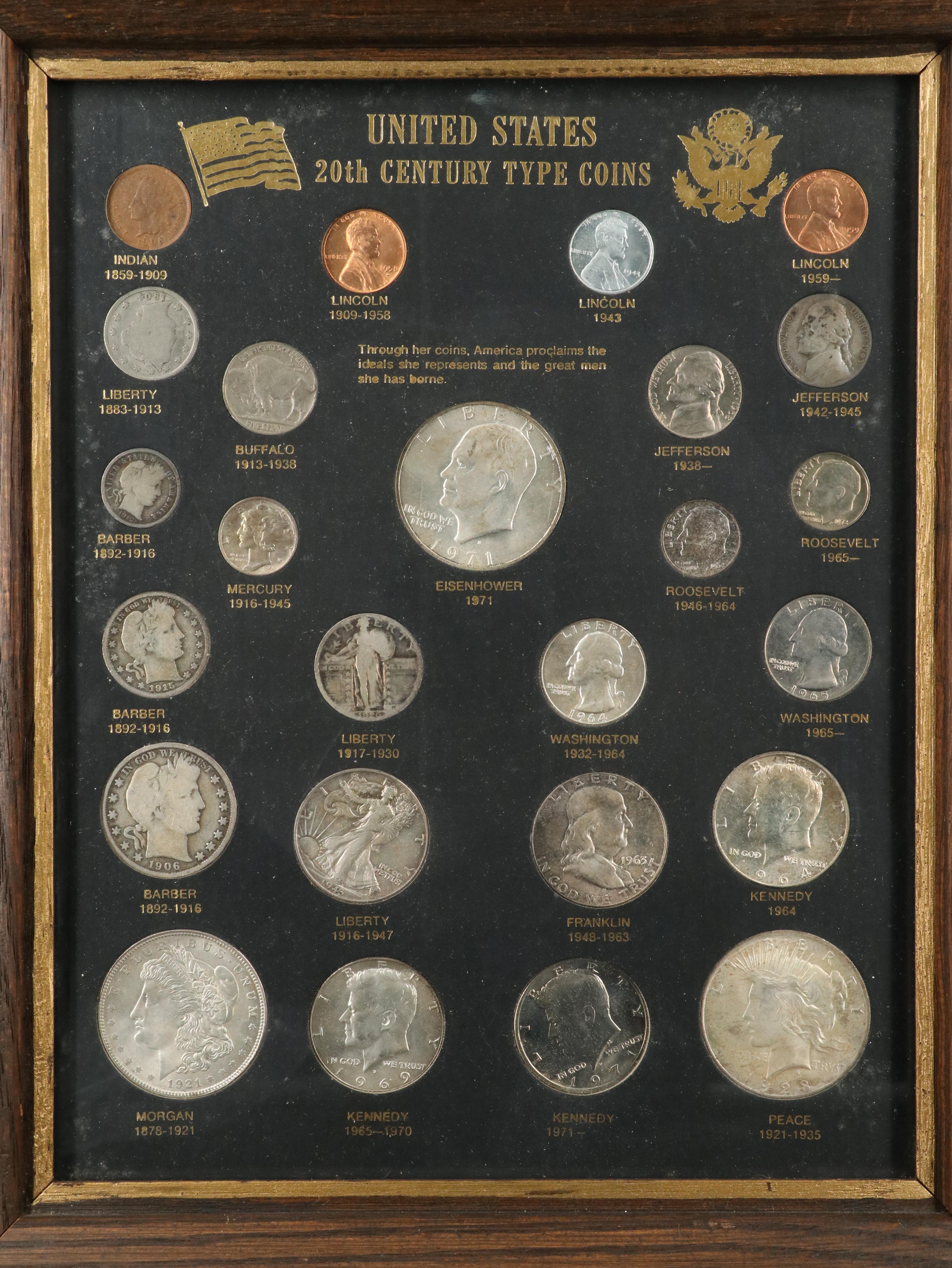 25-Piece U.S. Type Coin Set, Mainly Silver, 3-Cent Trime and More | EBTH