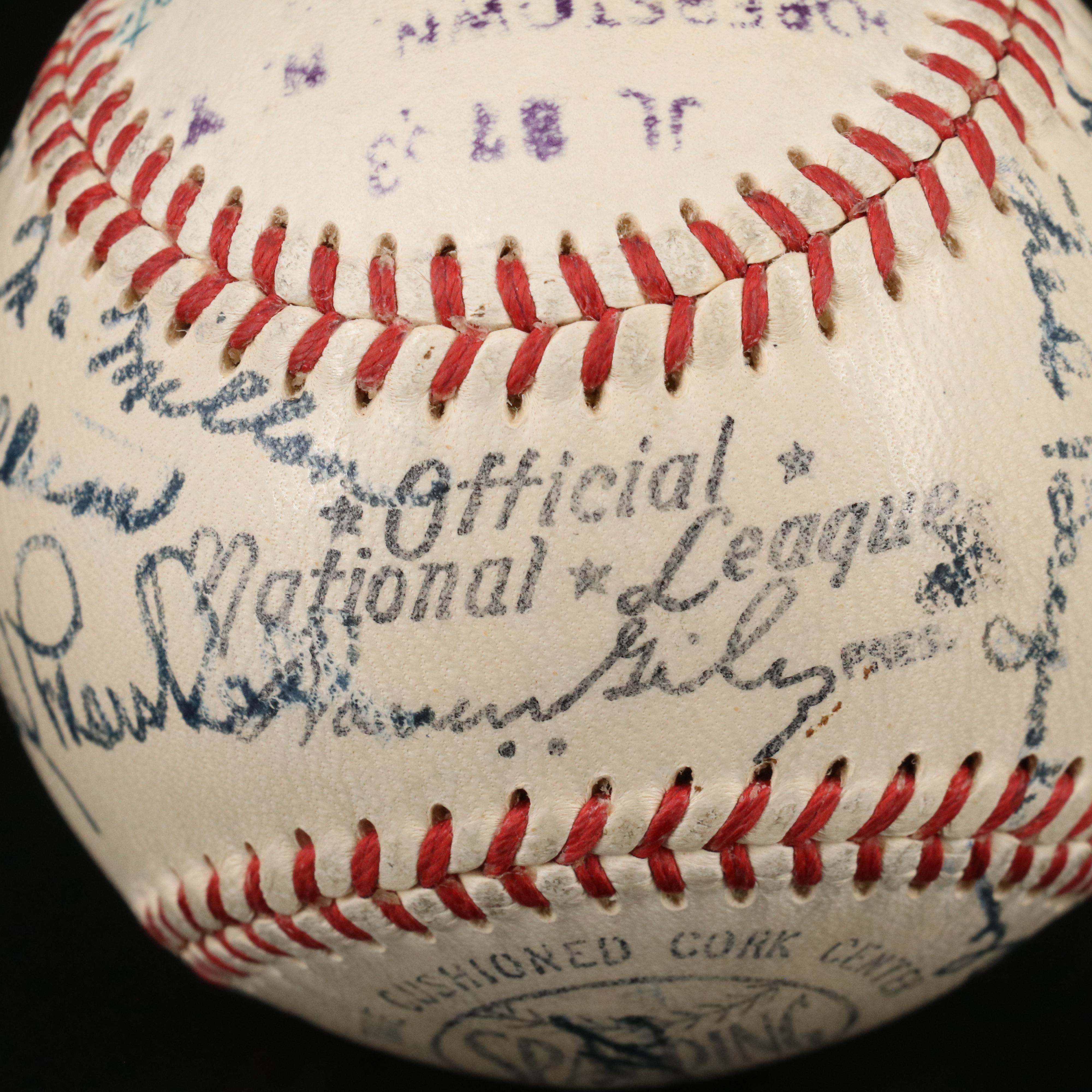1953 Cincinnati Reds Team Signed Baseball Featuring Ted Kluszewski and ...