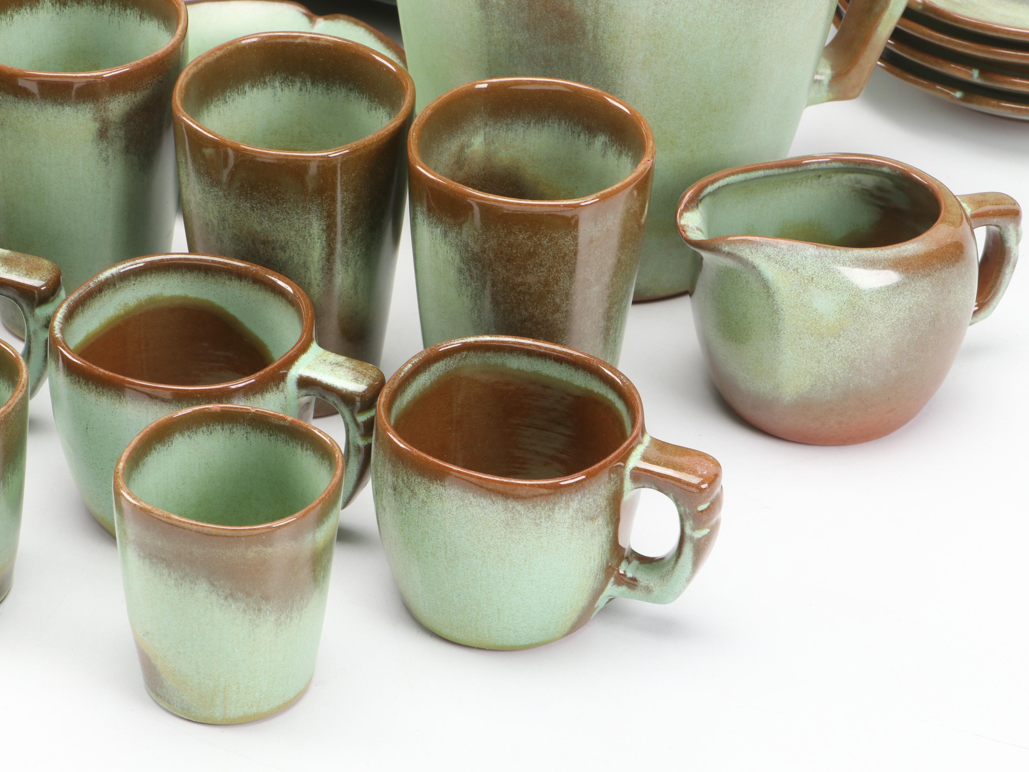 Frankoma "Plainsman Green" Terracotta Dinnerware and Drinkware, 1980 ...