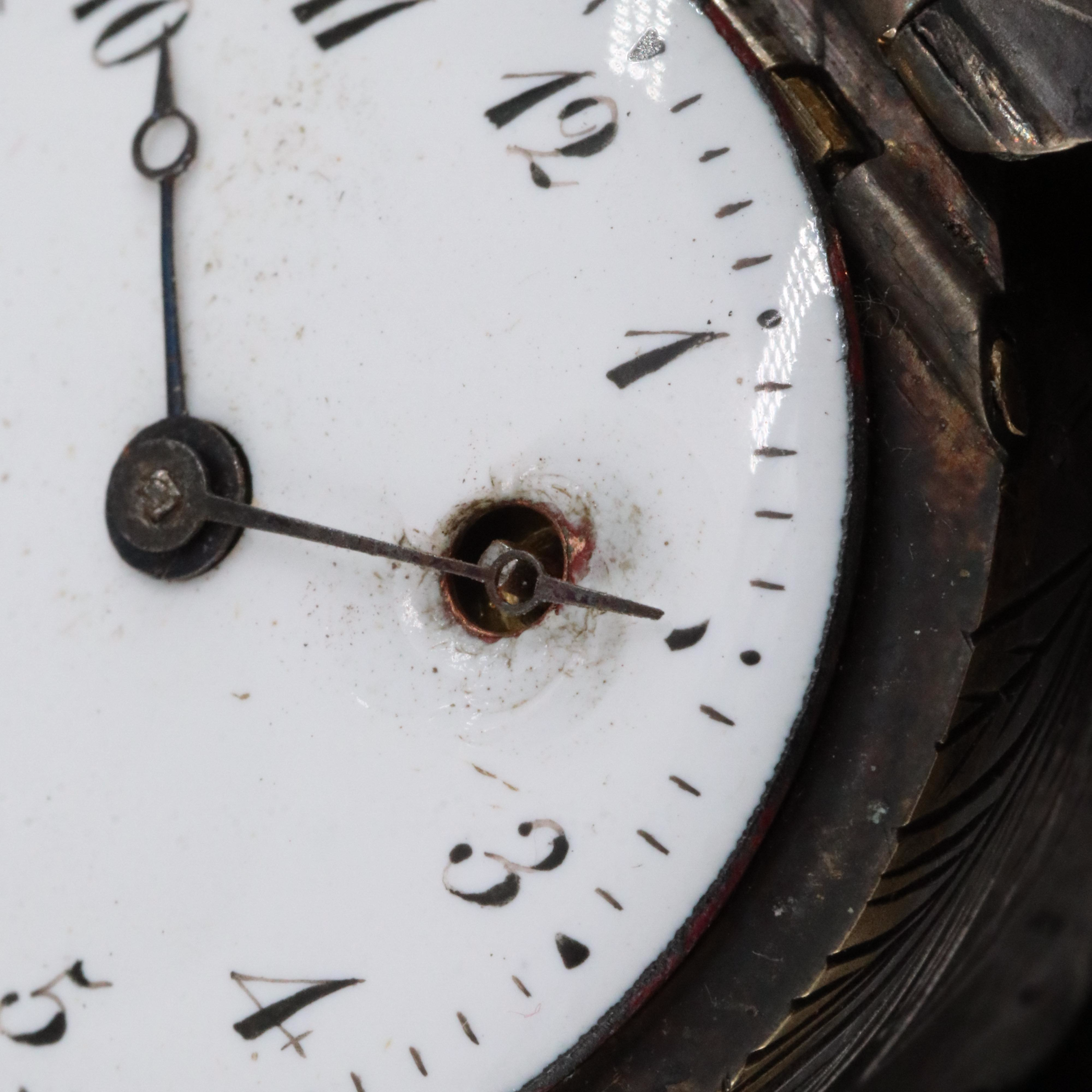 Antique Memento Mori Silver Skull Verge Fusee Pocket Watch with Chain ...