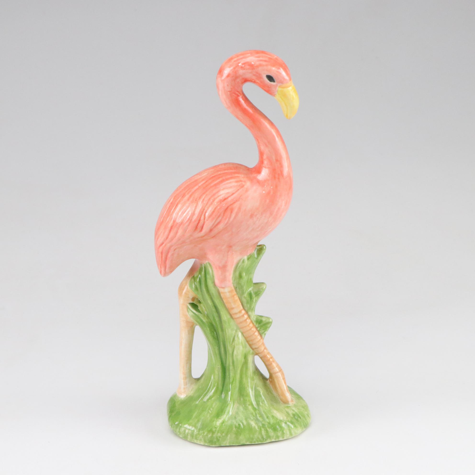 Mid Century Modern Hand-Painted Pair of Flamingo Figurines | EBTH
