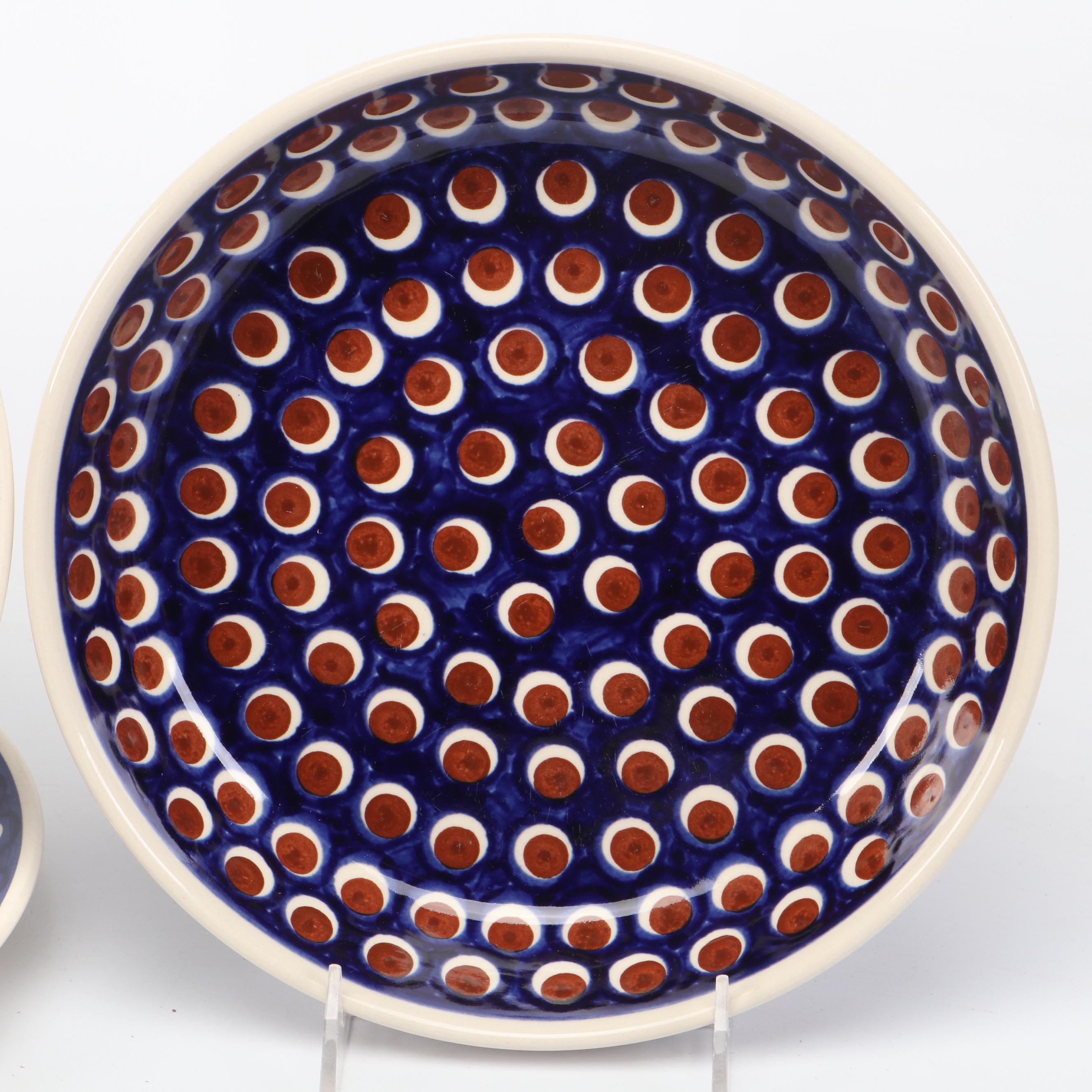 Boleslawiec Polish Pottery "Evergreen" and "Peacock" Ceramic Dinnerware ...