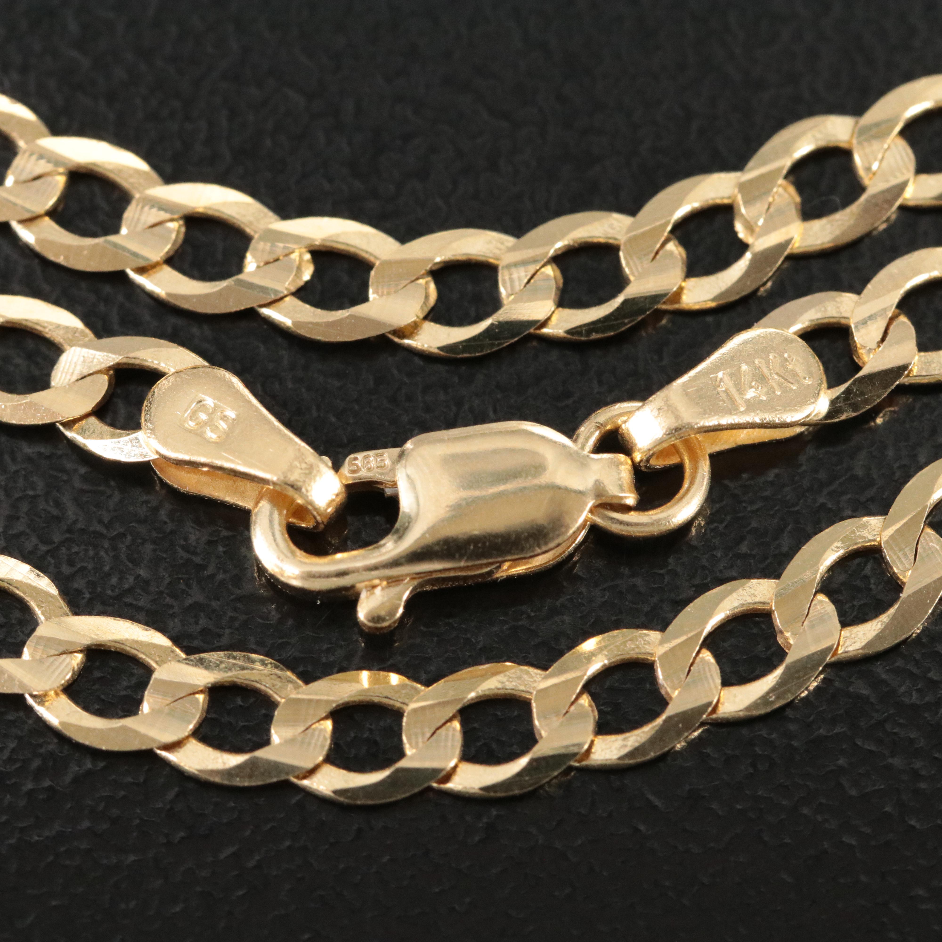 14K Curb Chain Necklace | EBTH