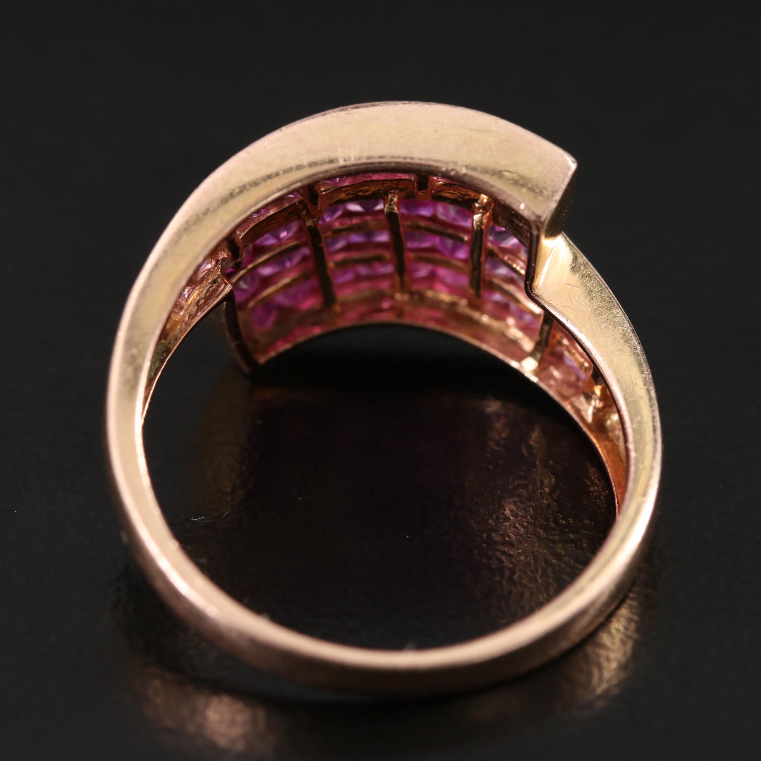 14K Rose Gold Ruby and Sapphire Ombré Ring | EBTH