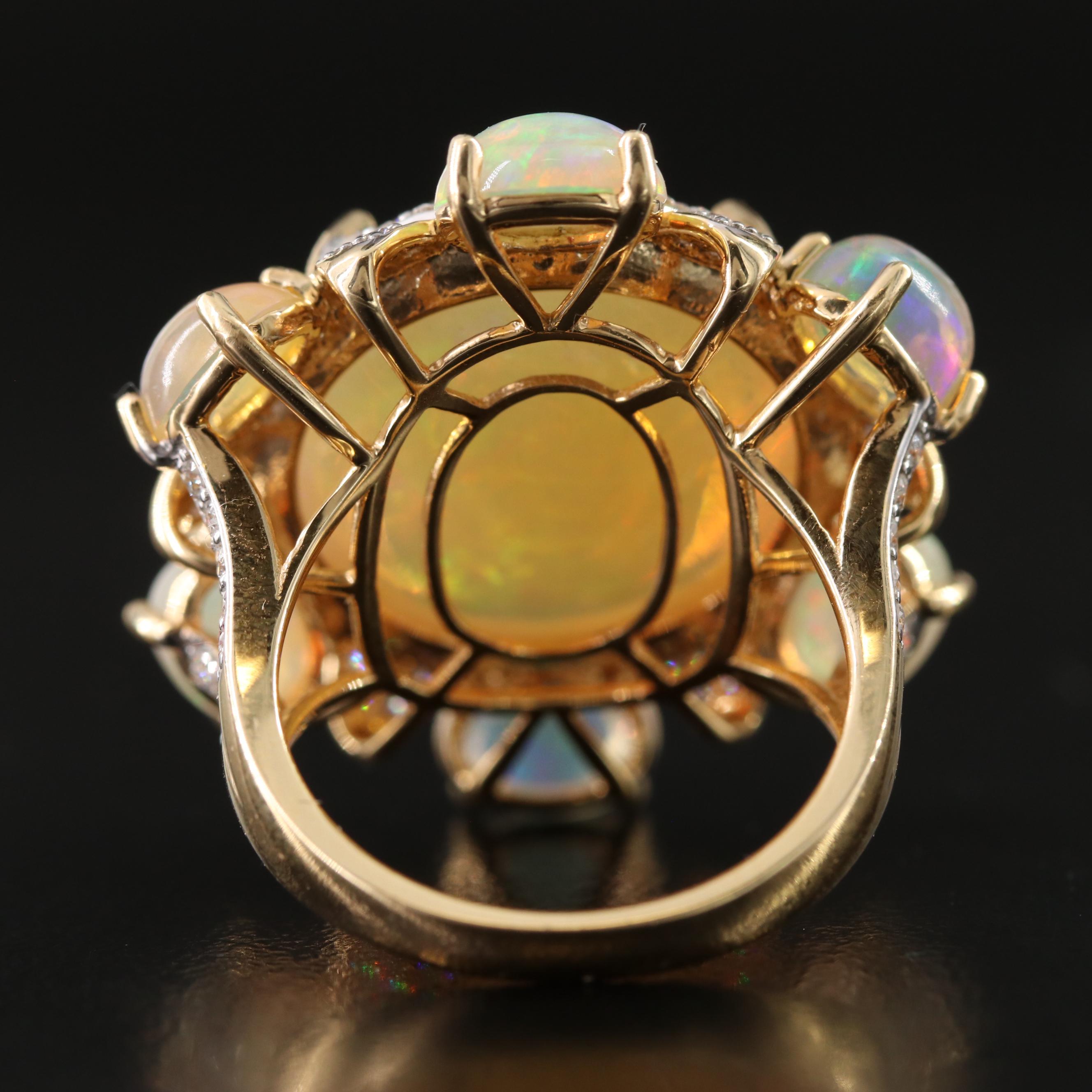 Michael Christoff 18K Opal and Diamond Ring with 16.98 CT Center | EBTH