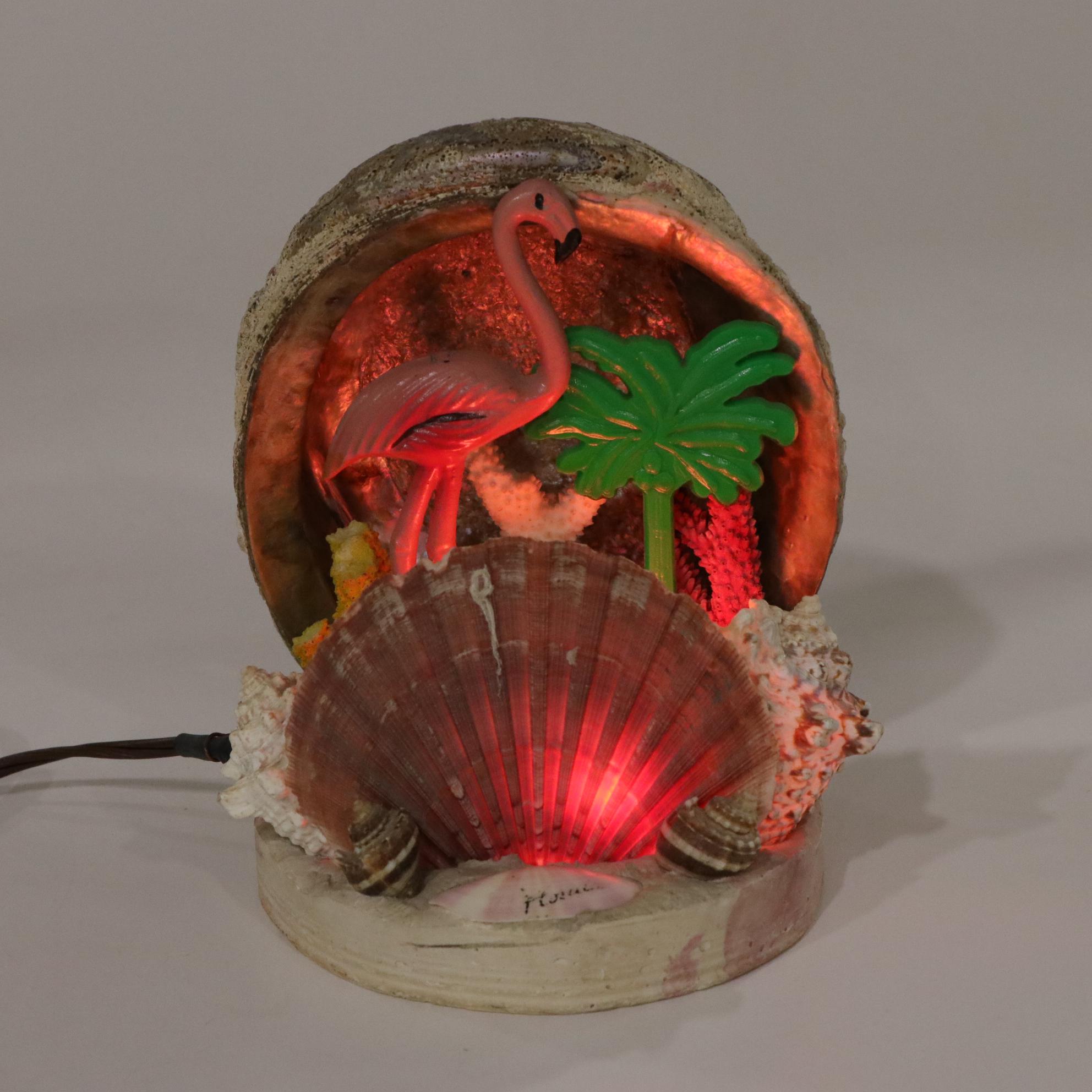 Flamingo and Sea Shell Art Souvenir Lamp | EBTH