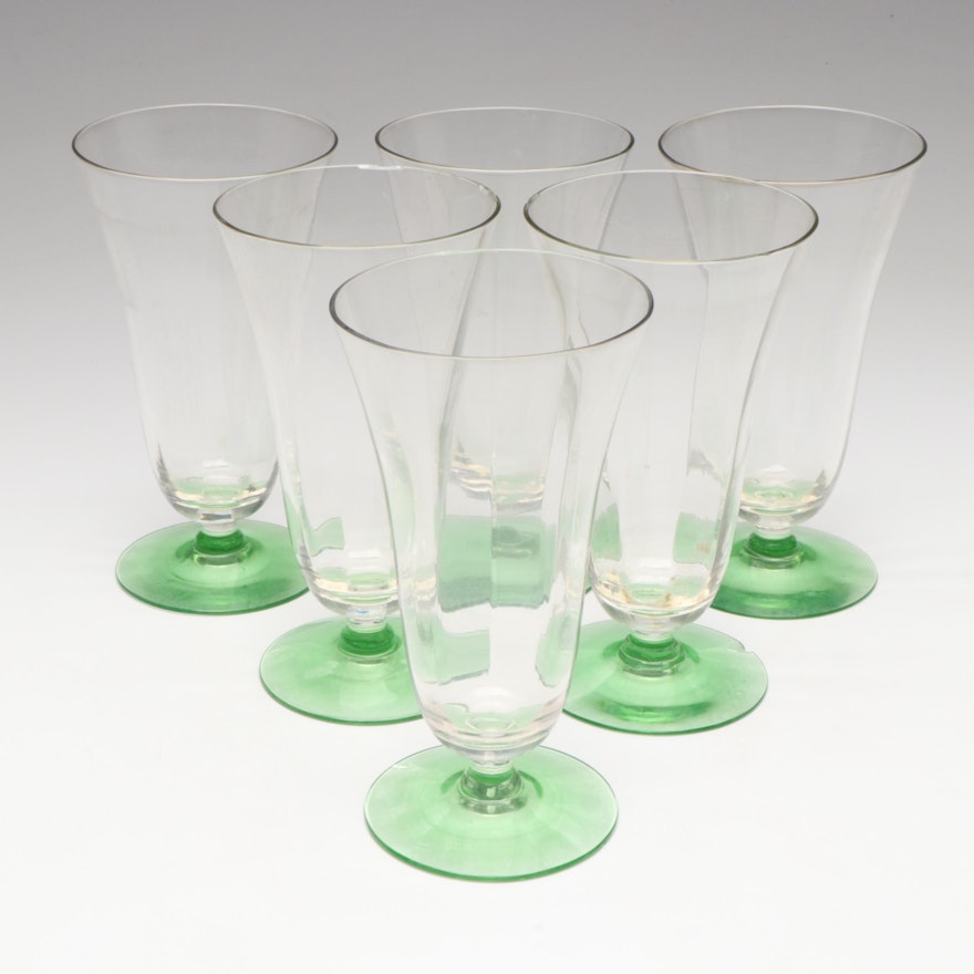 Tiffin Franciscan Style Uranium Glass Stemmed Stemware Ebth