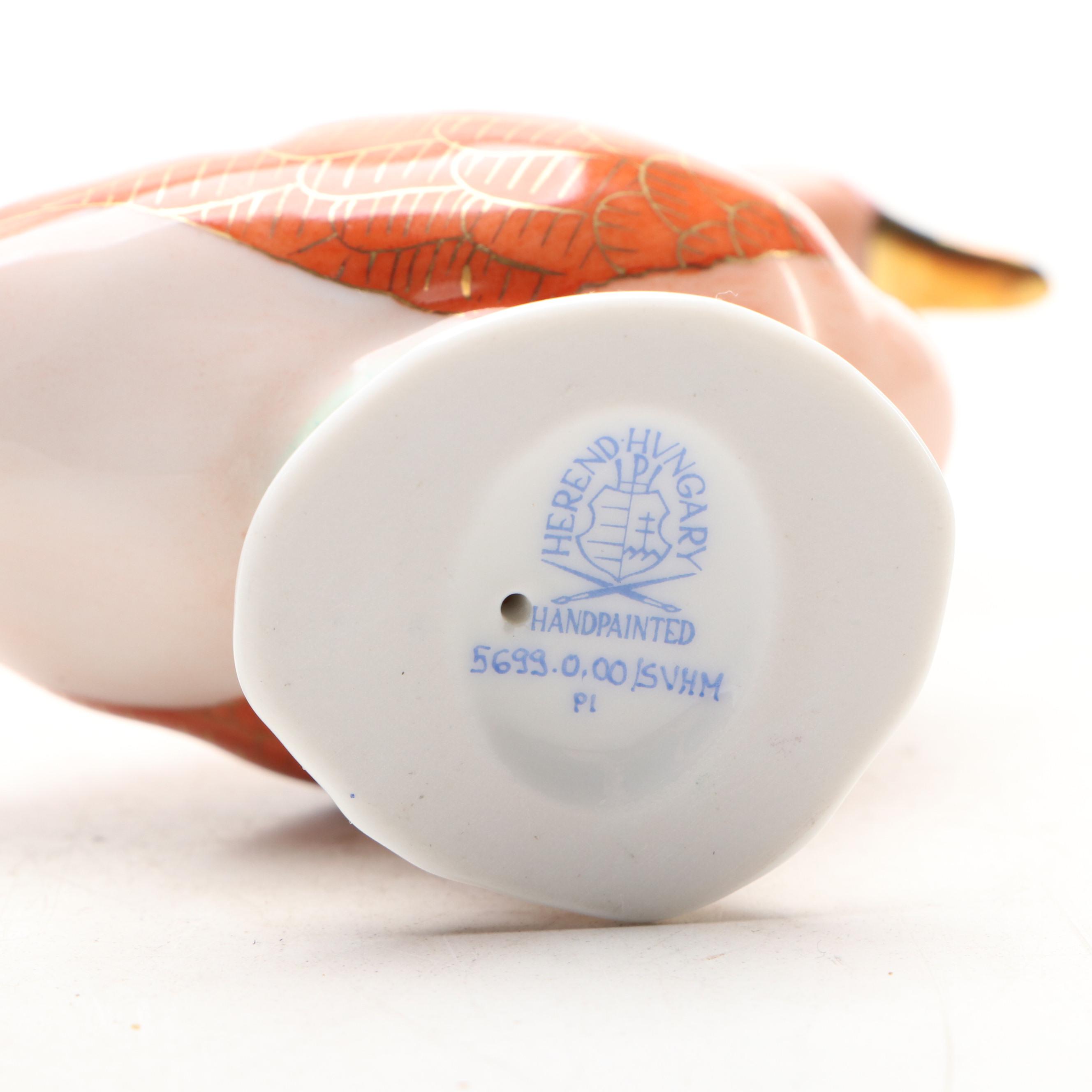 Herend Rust Fishnet with Gold "Canada Goose" Porcelain Figure | EBTH