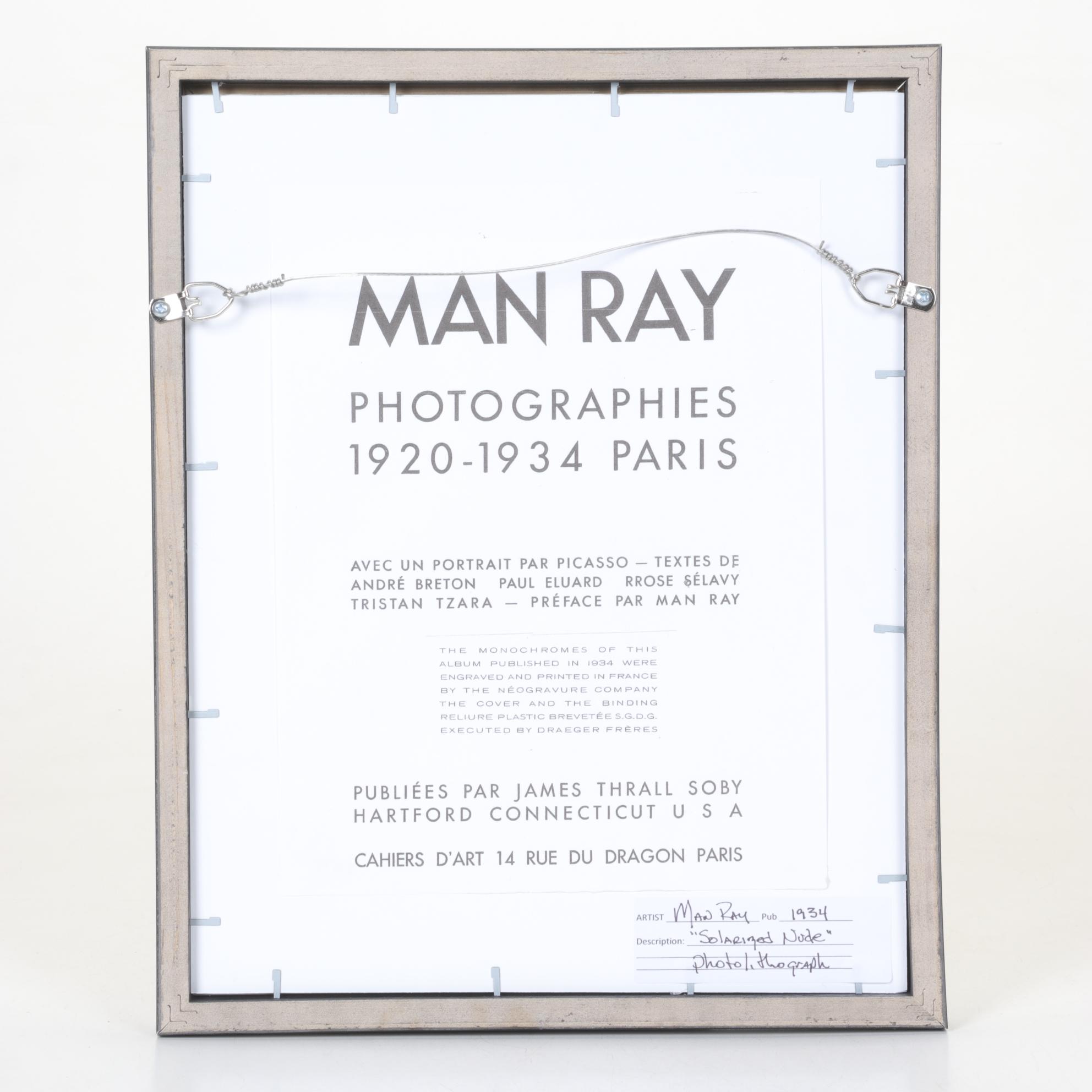 Man Ray Solarized Nude Portrait Photogravure, 1934 | EBTH