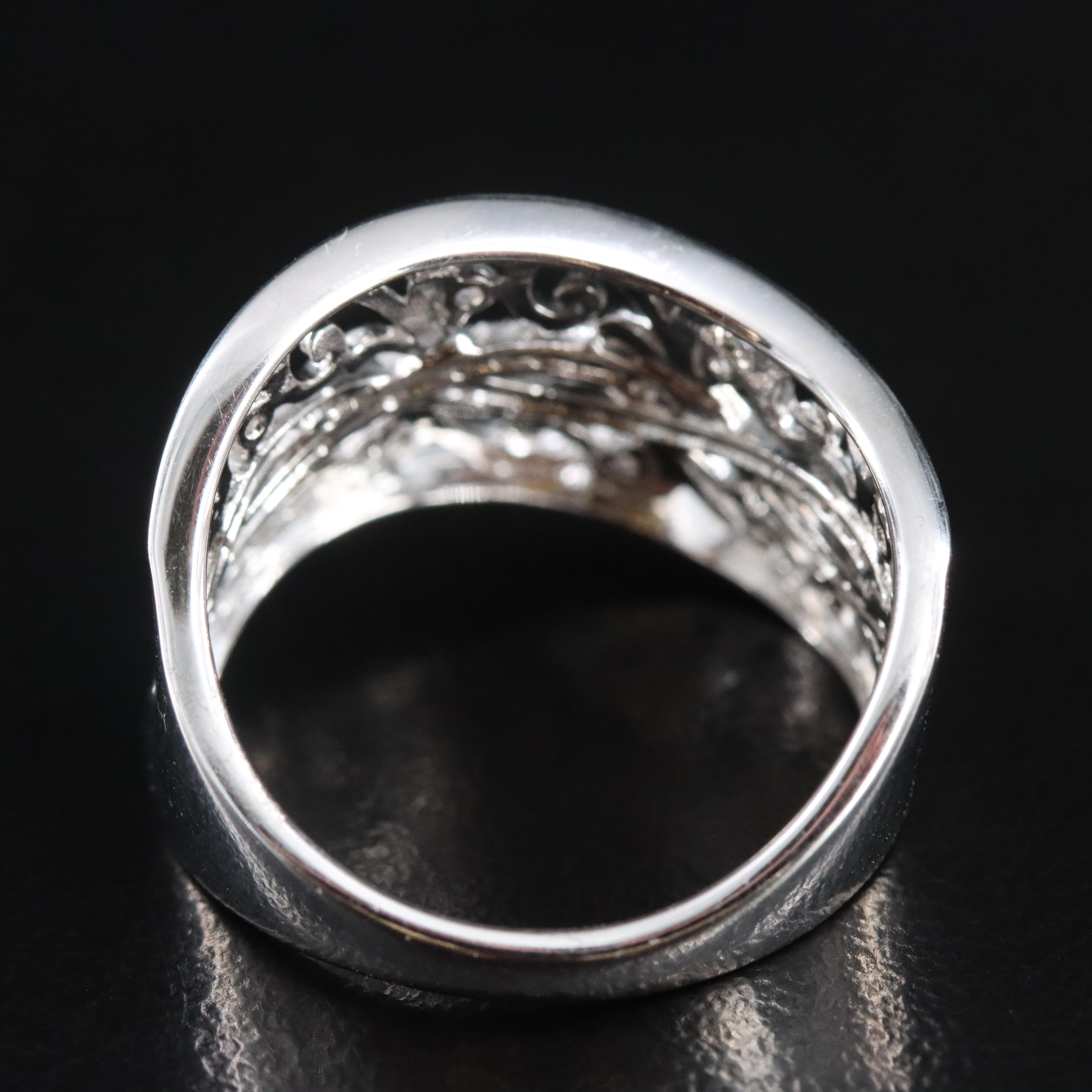 Sterling Diamond Scrollwork Band | EBTH