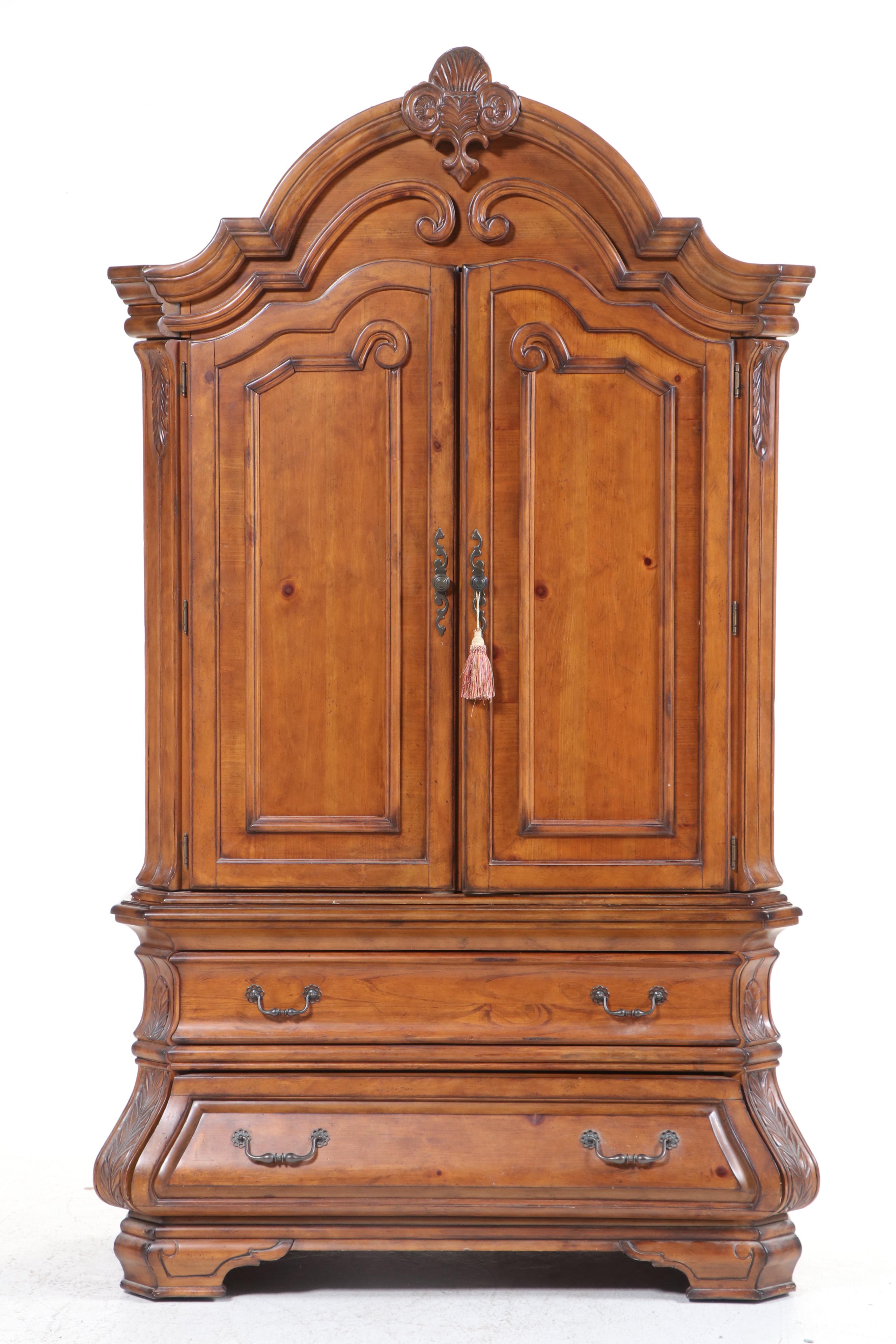 Michael Amini for AICO "Tuscano" Bombé Media Armoire | EBTH