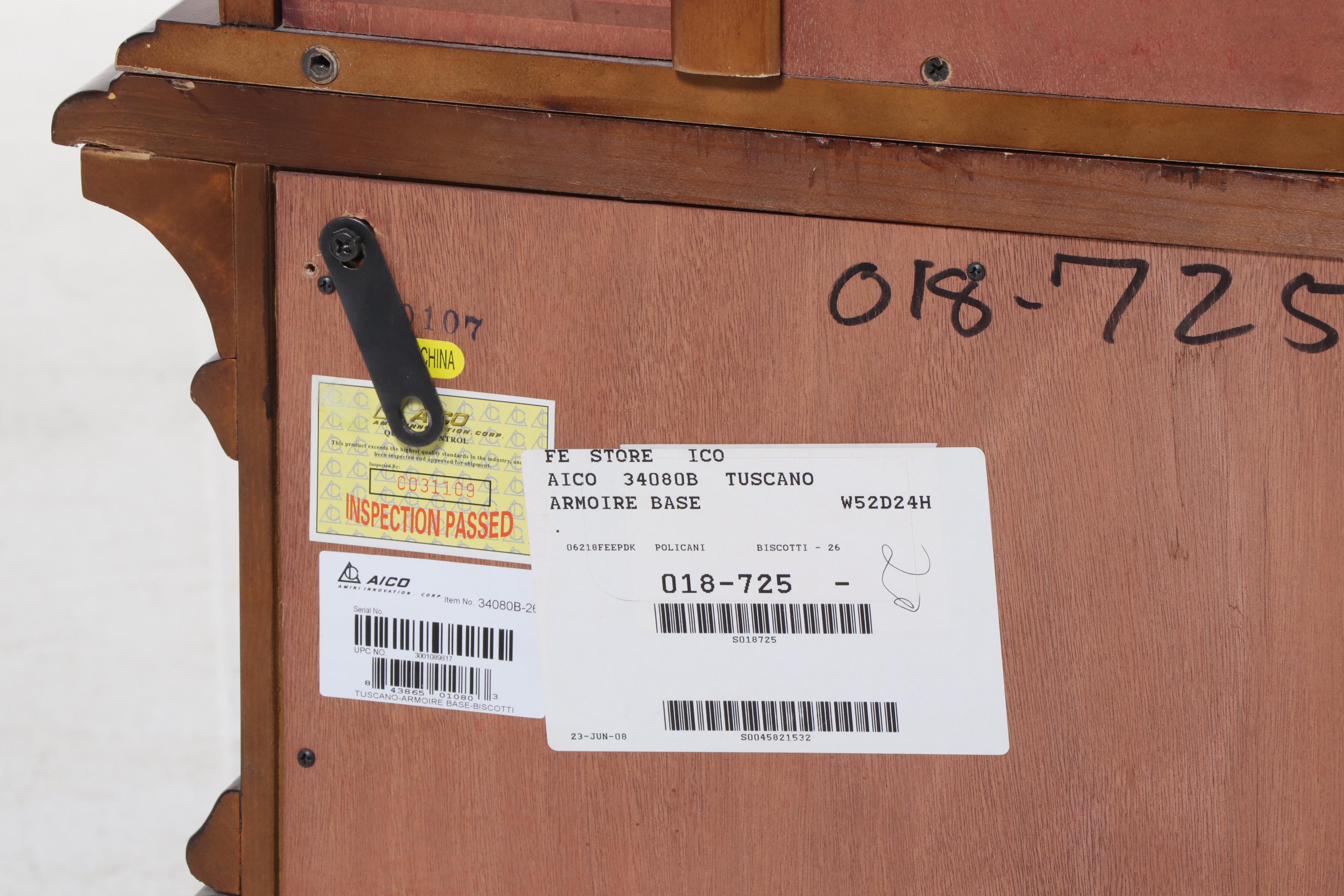 Michael Amini for AICO "Tuscano" Bombé Media Armoire | EBTH