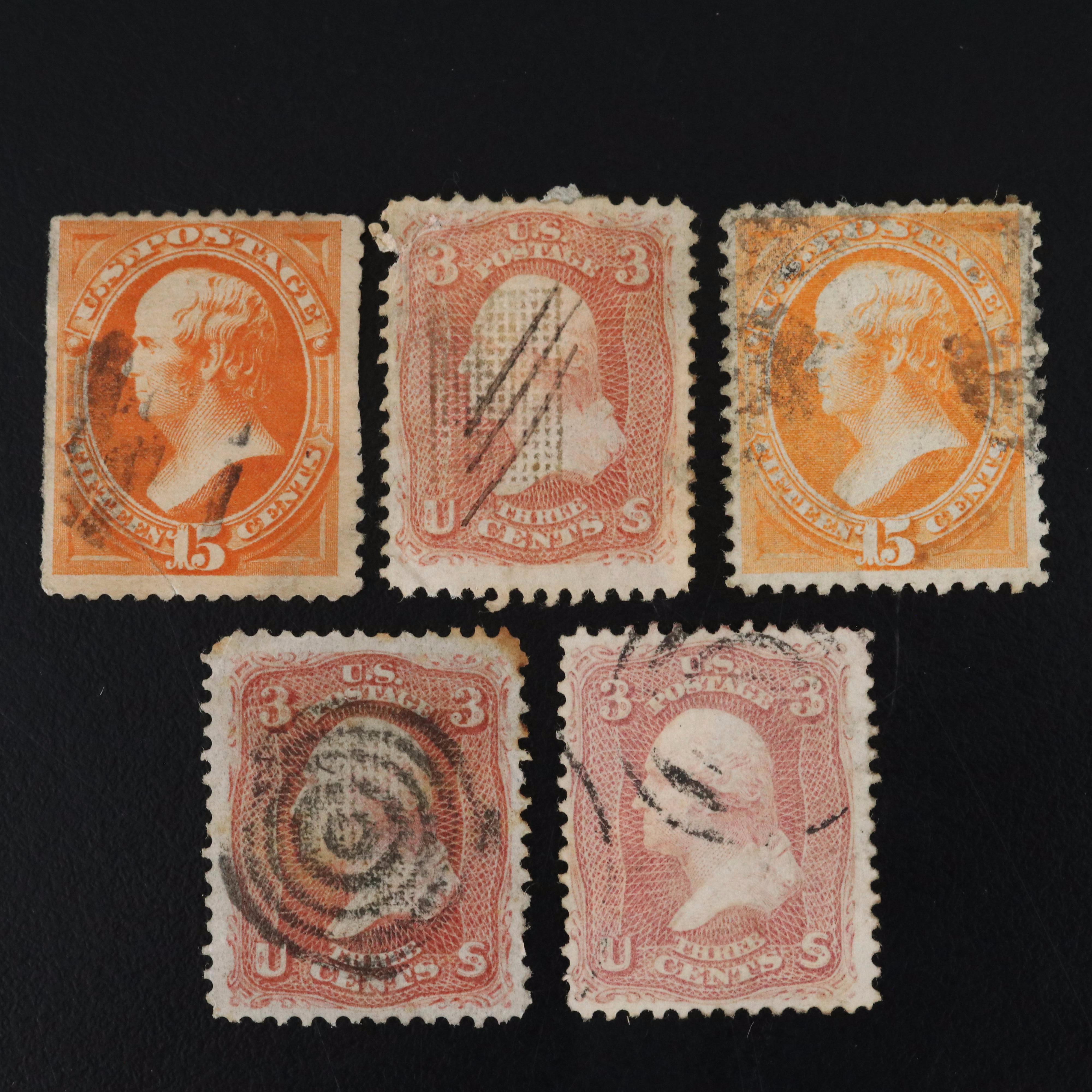 Three Scott# 65 Postage Stamps and Two Scott# 189 Postage Stamps | EBTH