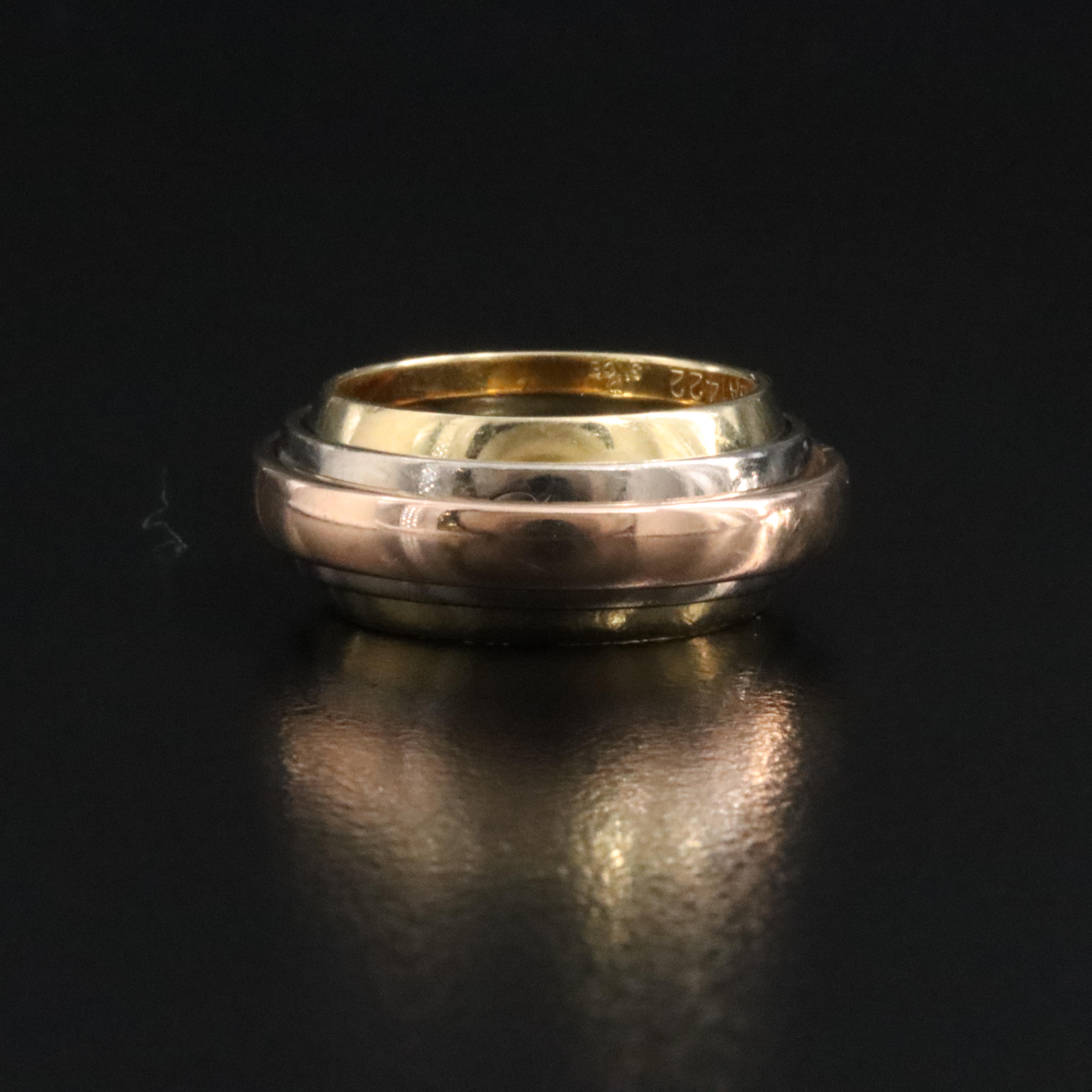 Cartier Trinity 18K Tri-Color Spinner Band Ring | EBTH