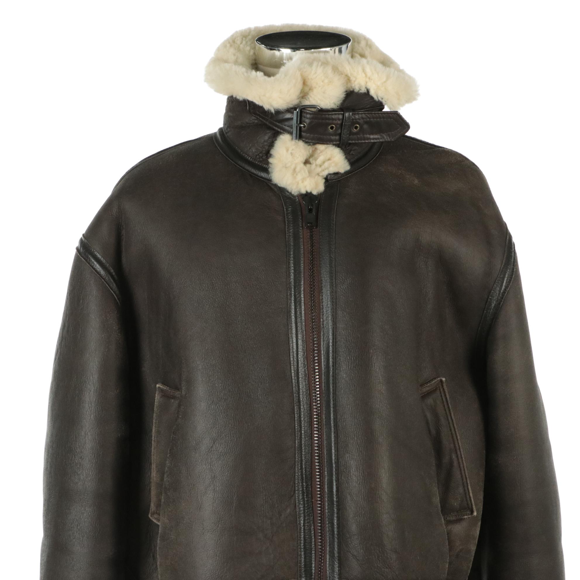 Men's Leather and Sheepskin Type B-3 Bomber Jacket | EBTH