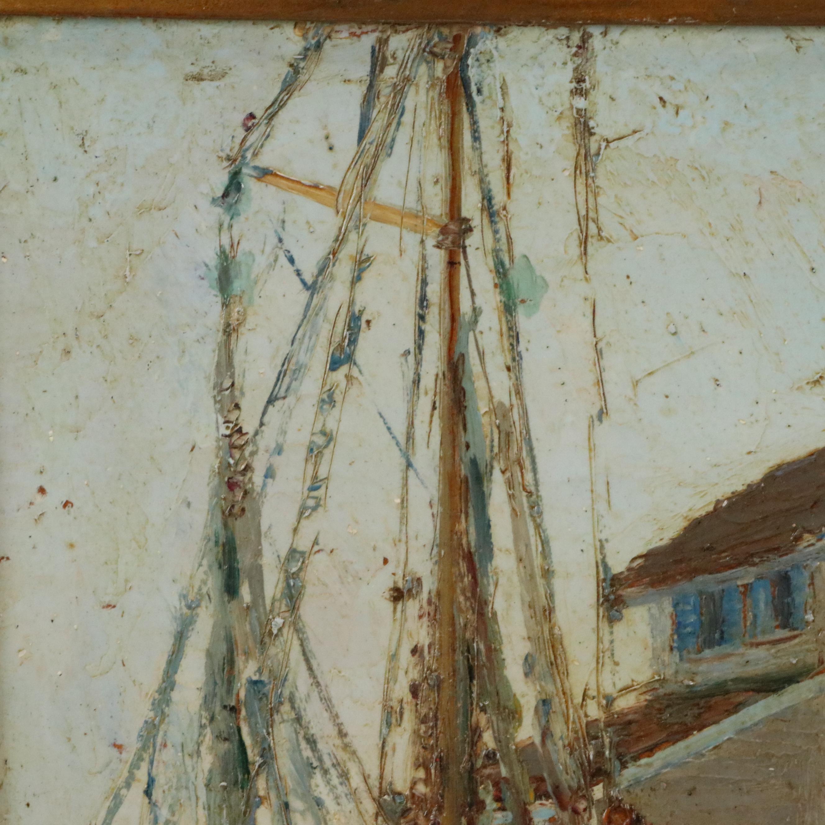 Kenneth Nunamaker Harbor Scene Oil Painting | EBTH