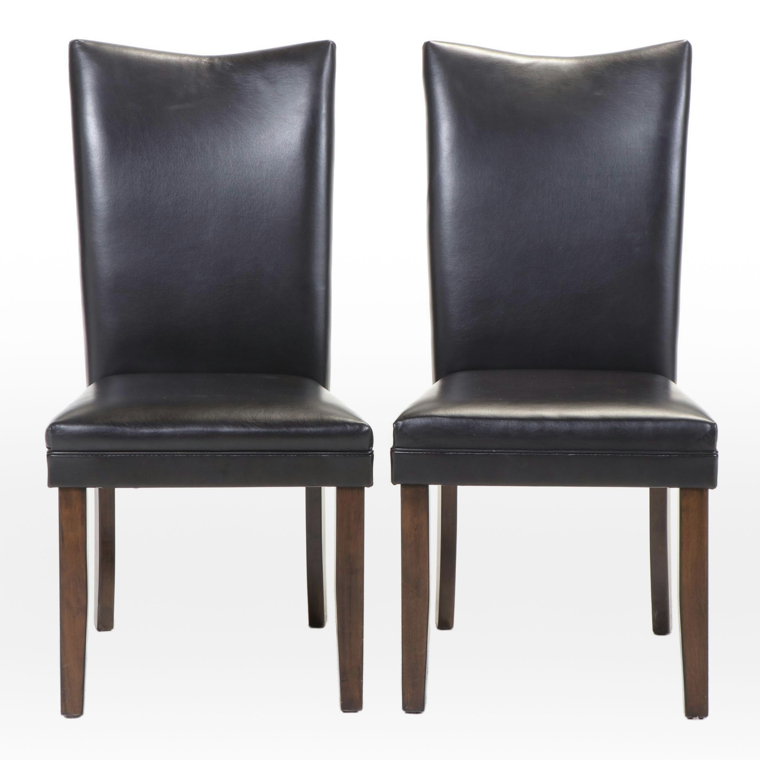 Pair of Ashley Furniture "Charrell" Hardwood and Faux-Leather Dining ...
