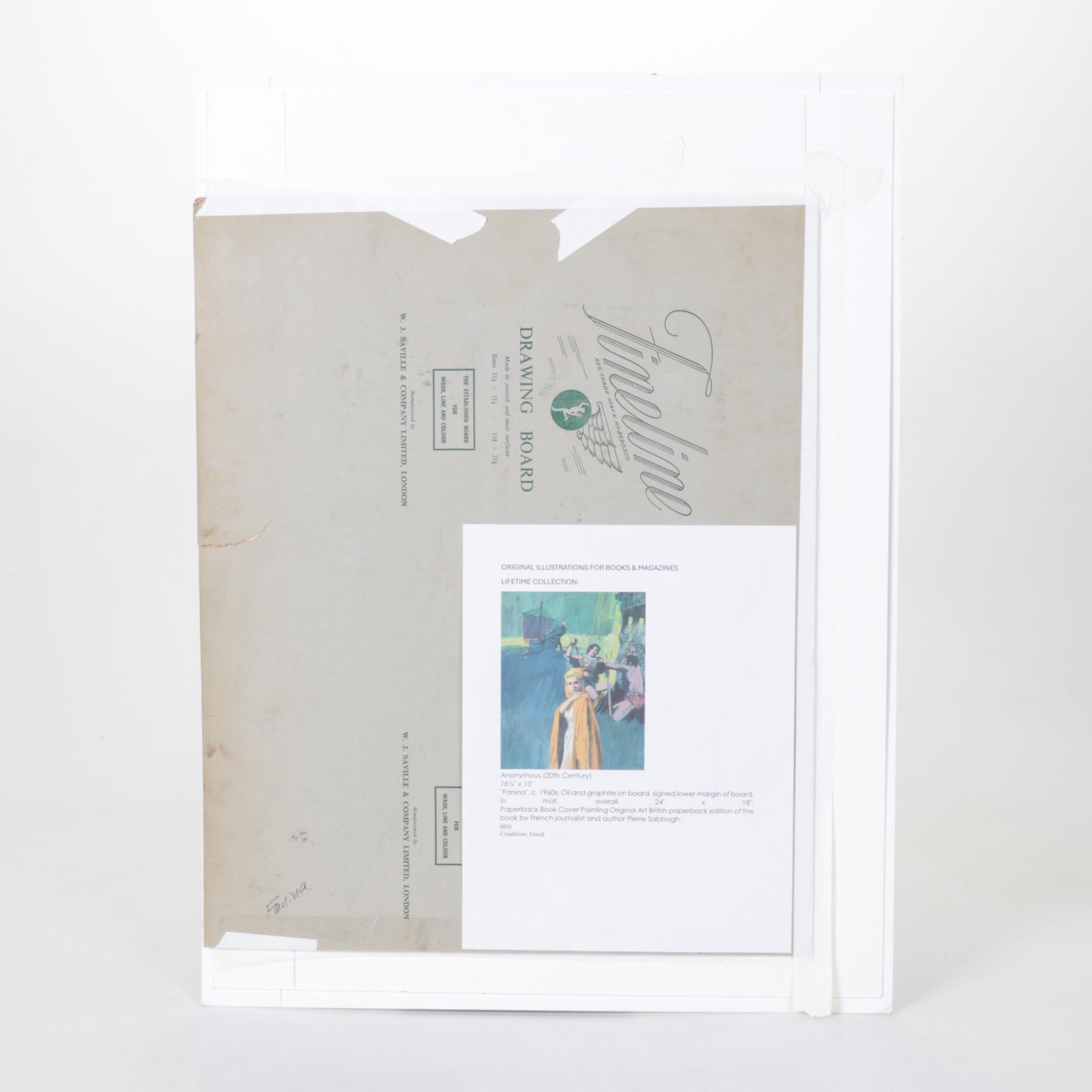 Book Cover Oil and Graphite Painting for "Fanina, Child of Rome" C ...