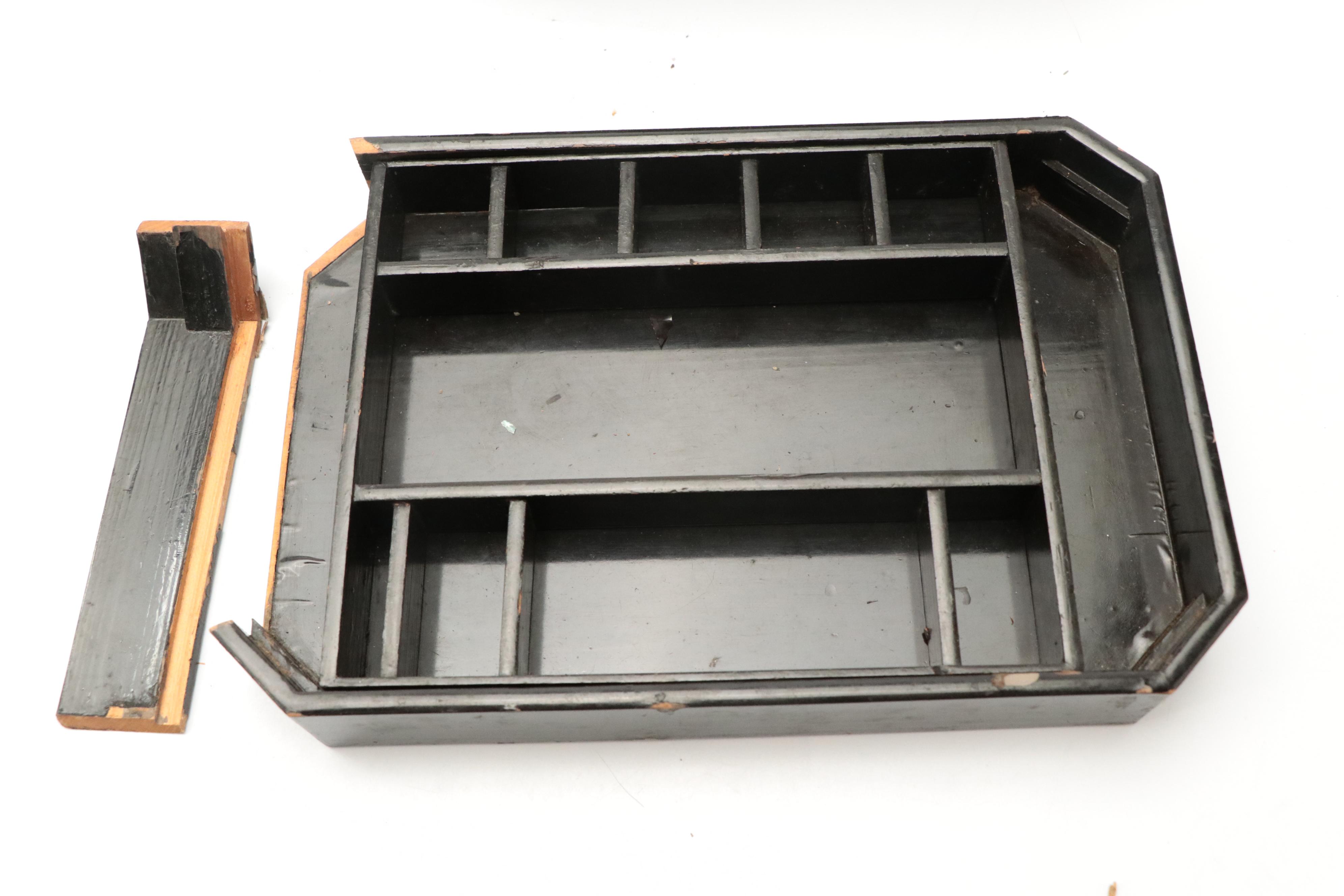 Floral Motif Lacquered Wood Sewing Box with Abalone and Mother-Of-Pearl ...