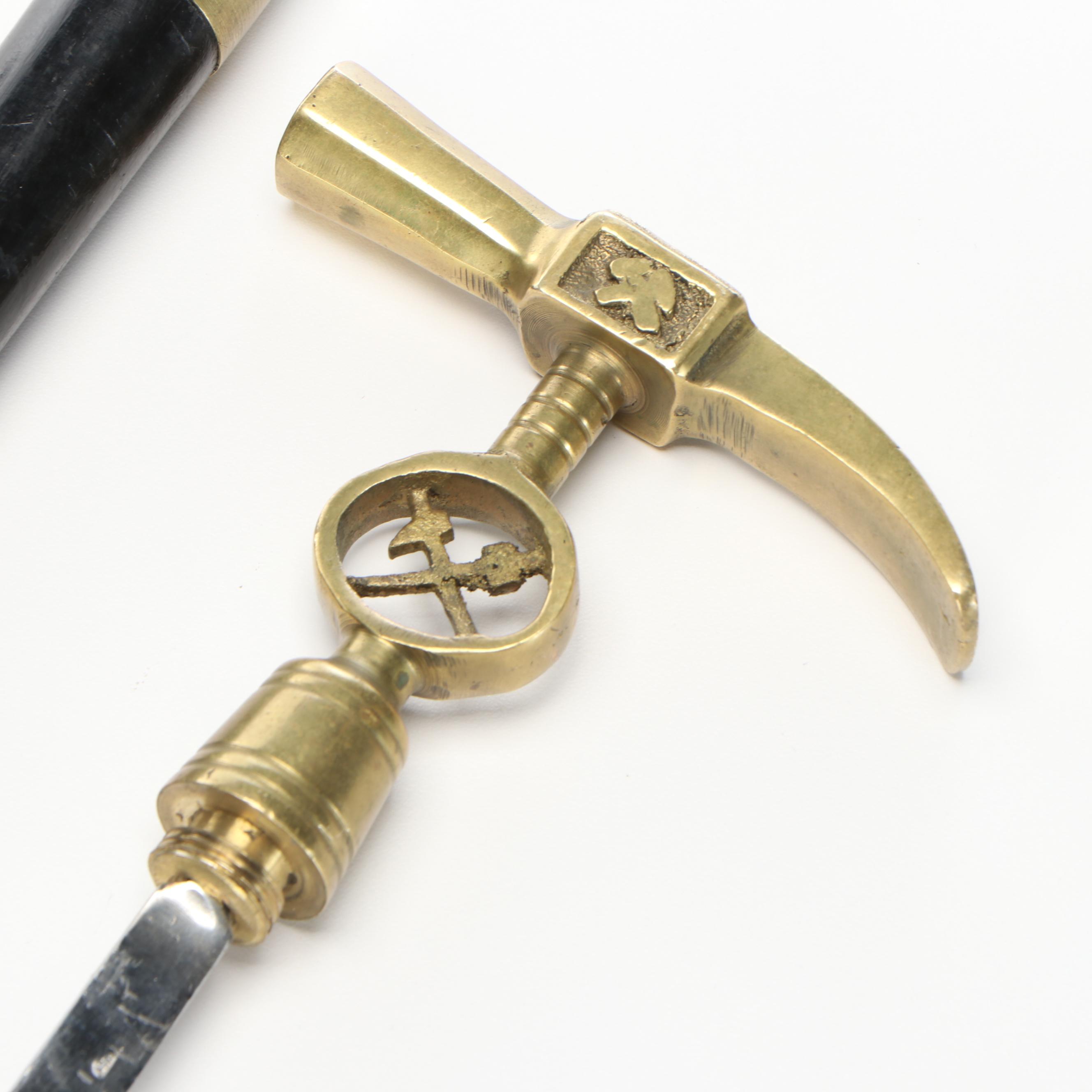 Anglo-Indian Cavalry Officer's Sabre and Mining Motif Pick Handle Sword ...