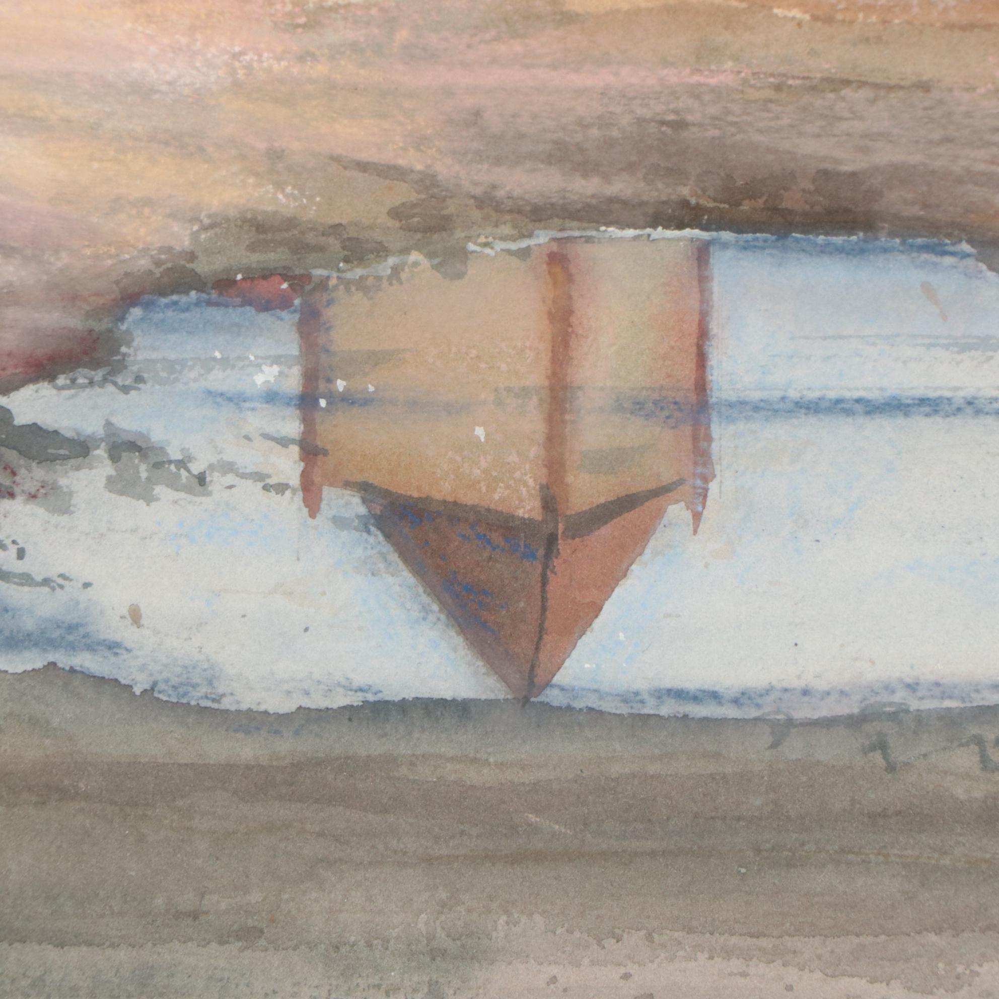 Hal Sims Landscape Watercolor Painting of Train Station | EBTH