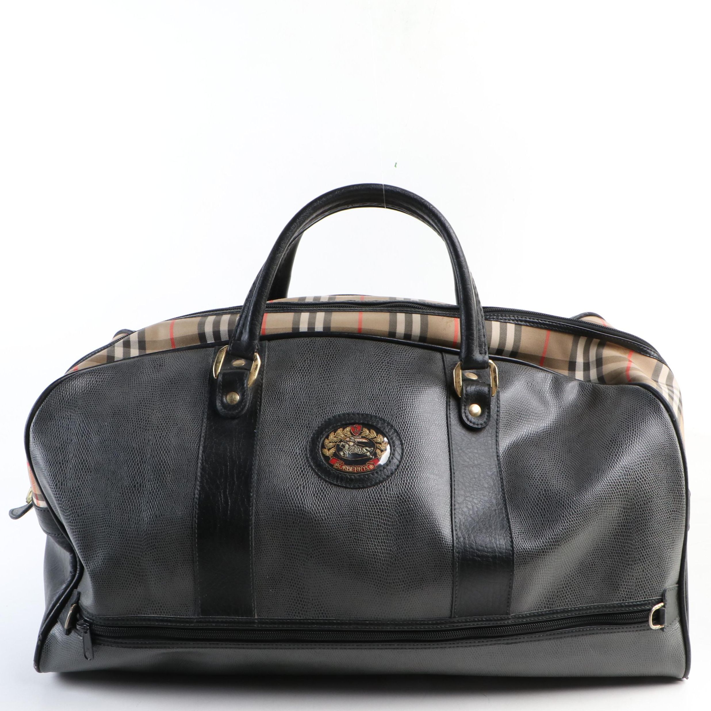 Burberrys Equestrian Knight Design Logo Duffel Bag in Canvas and ...