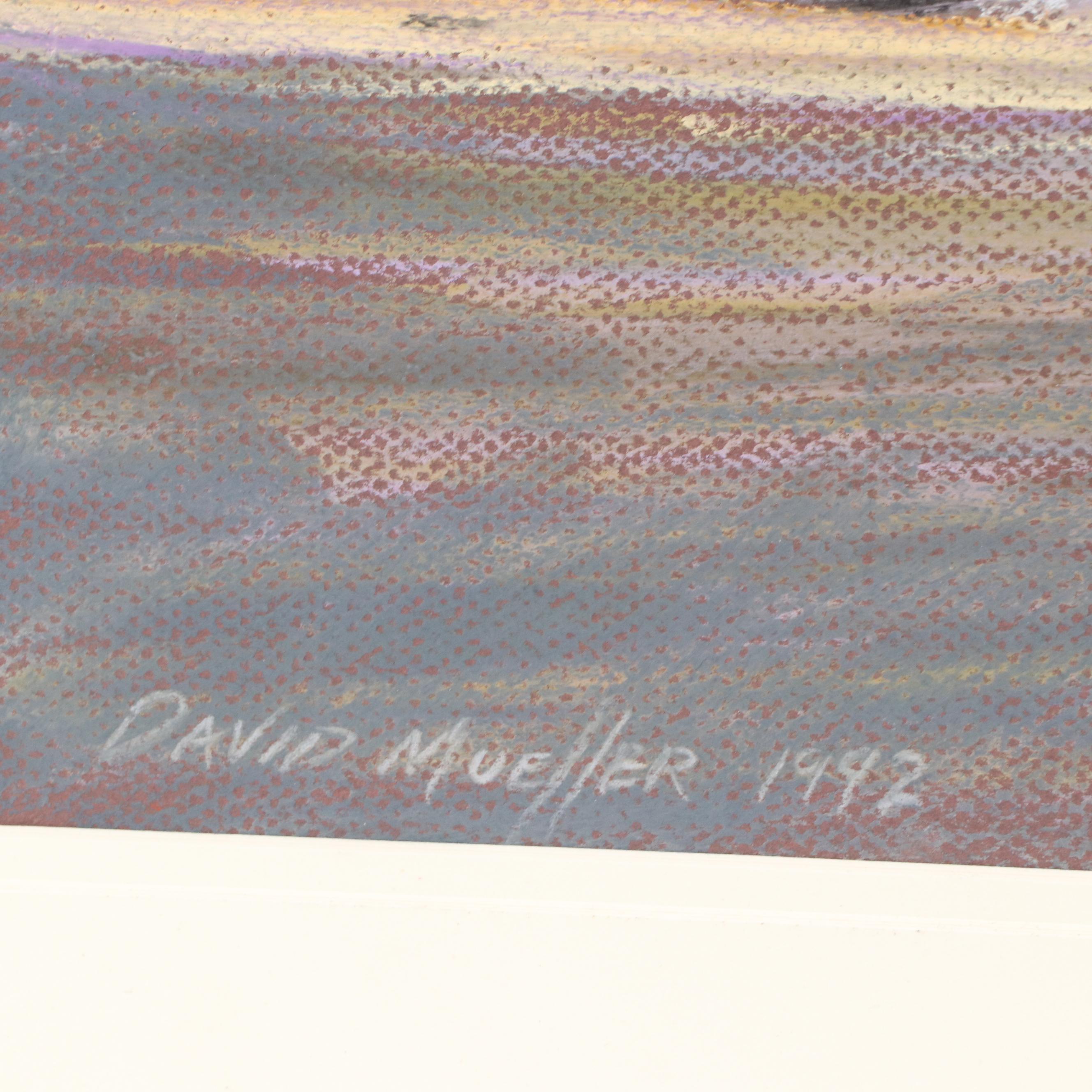 David Mueller Cityscape Pastel Drawing, 1992 | EBTH