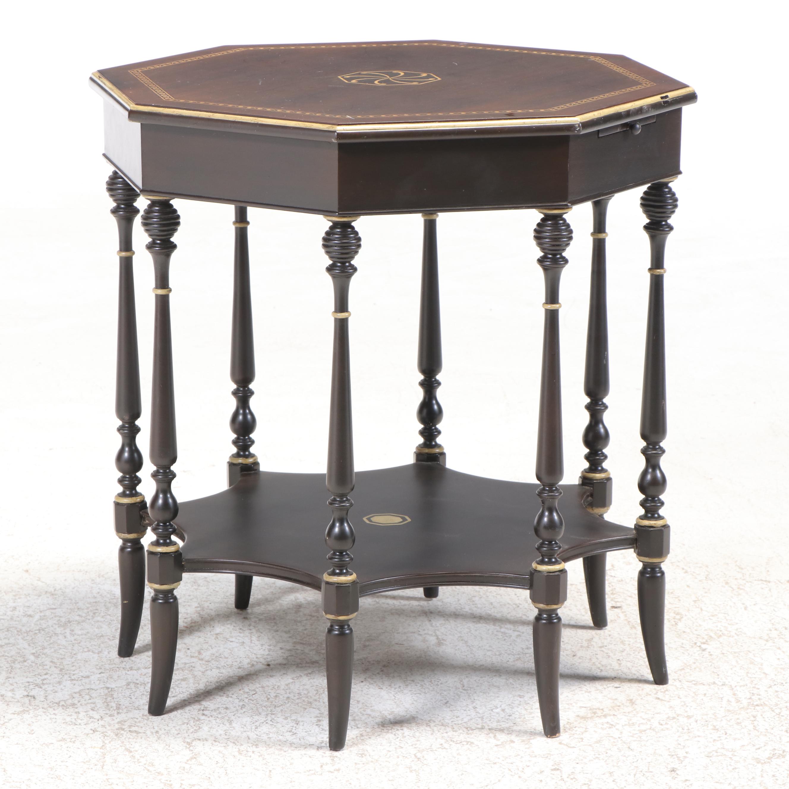 Thomasville "Ernest Hemingway Collection" Parcel-Gilt Octagonal Side ...