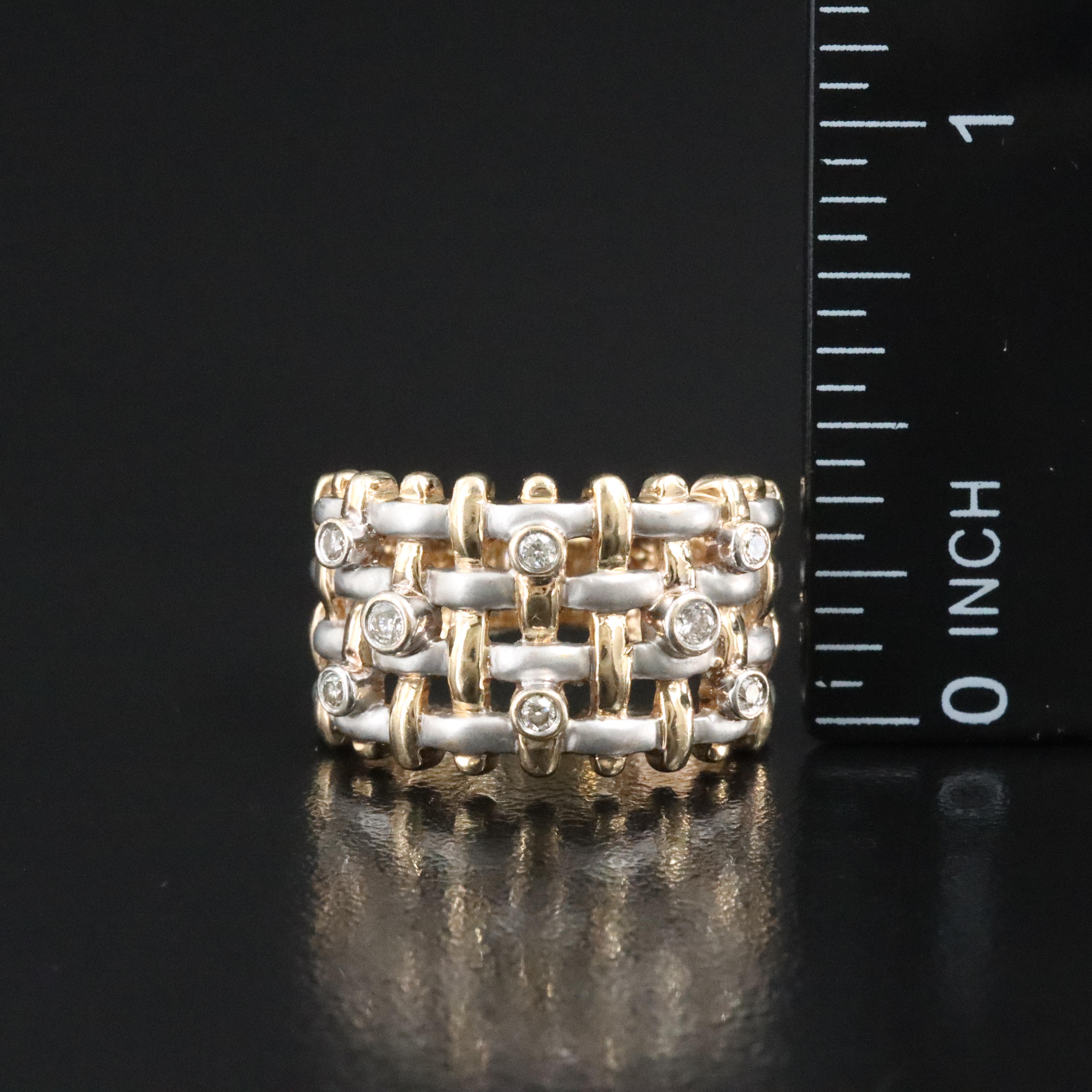 14K 0.14 CTW Diamond Basket Weave Ring | EBTH