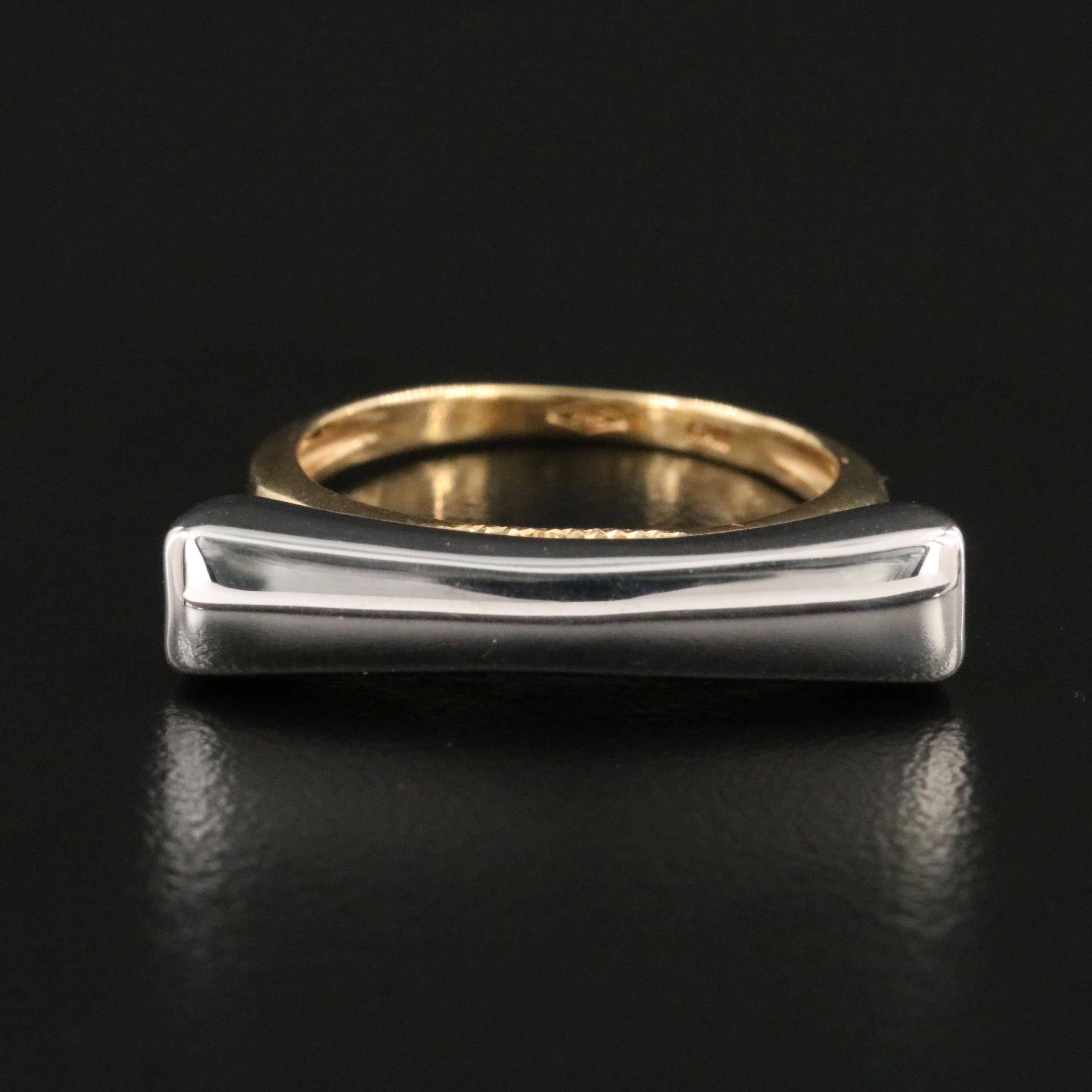 18K Two-Tone Bar Ring | EBTH