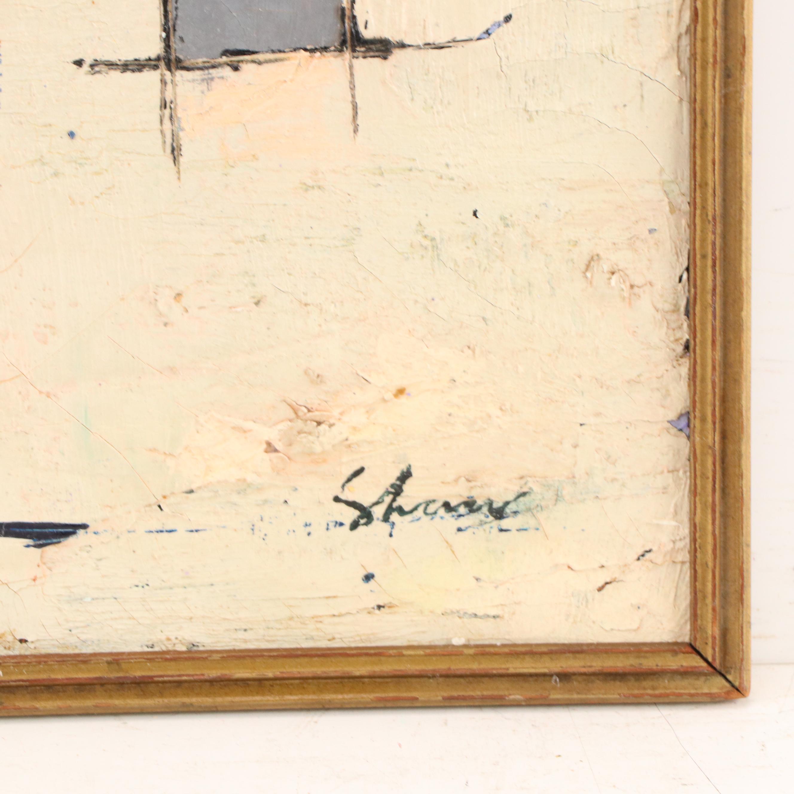 Charles Green Shaw Modernist Geometric Oil Painting, Mid-20th Century ...