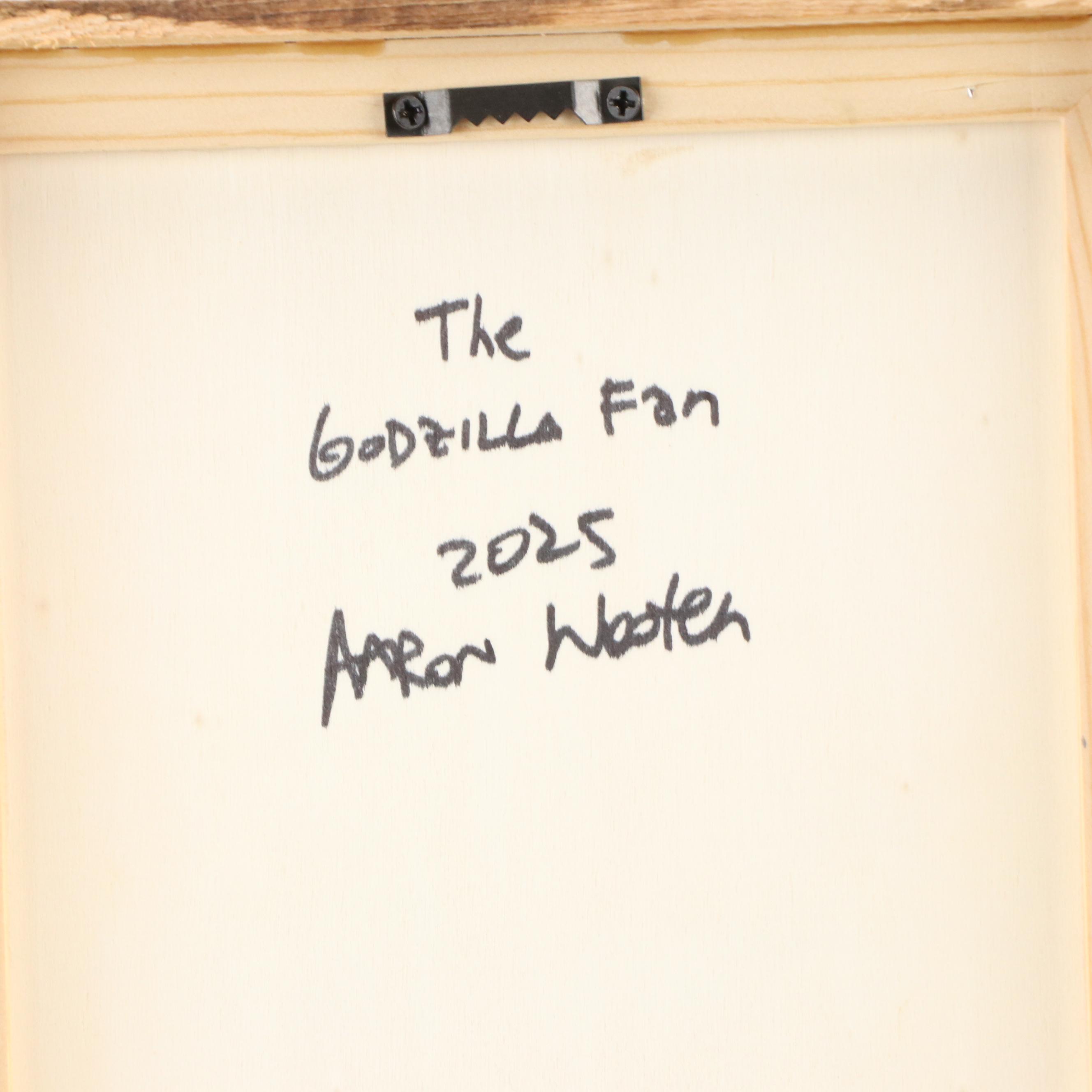 Aaron Wooten Stylized Acrylic Portrait "The Godzilla Fan," 2025 | EBTH