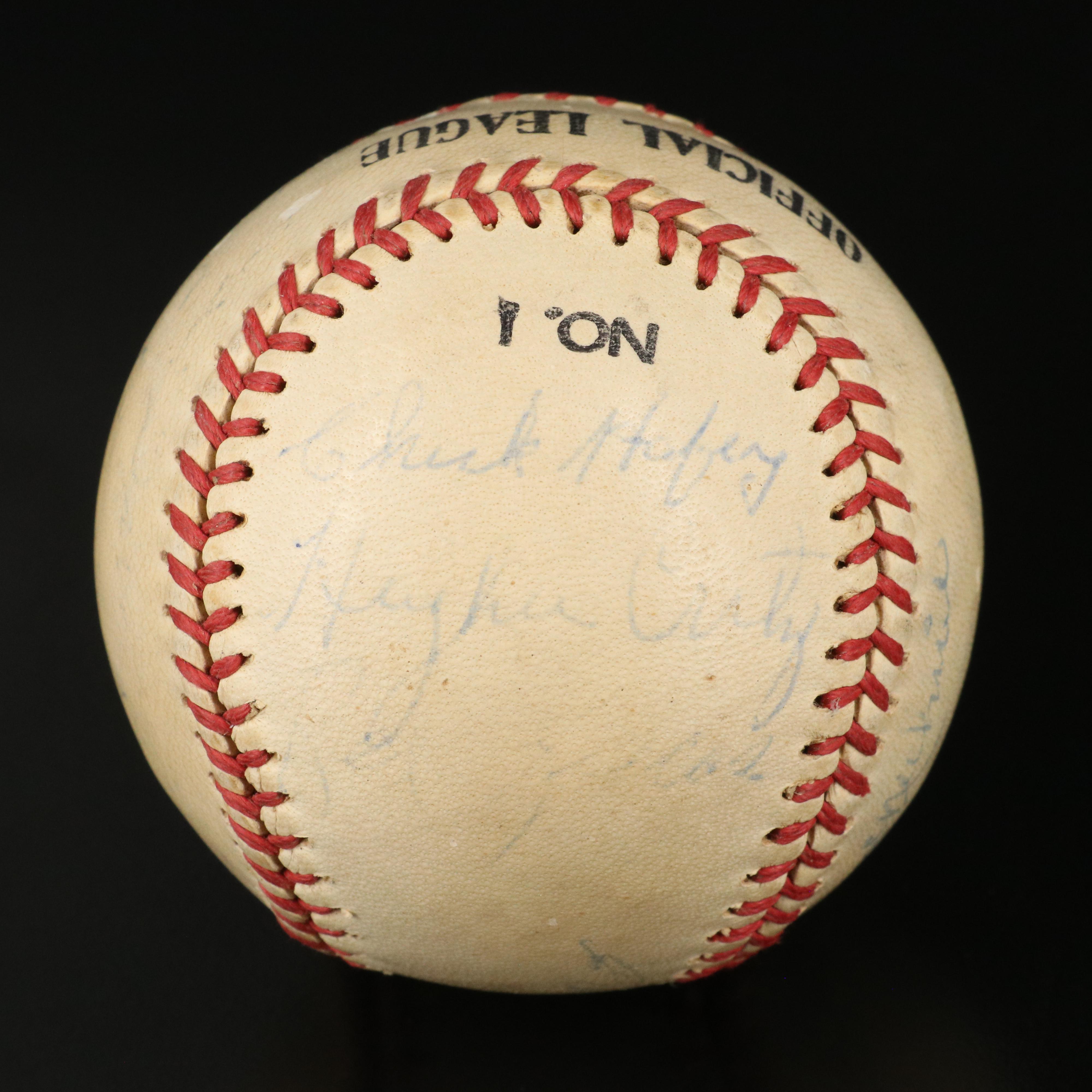 Cincinnati Reds Hall of Famers and Stars Signed Baseball with Edd Roush ...