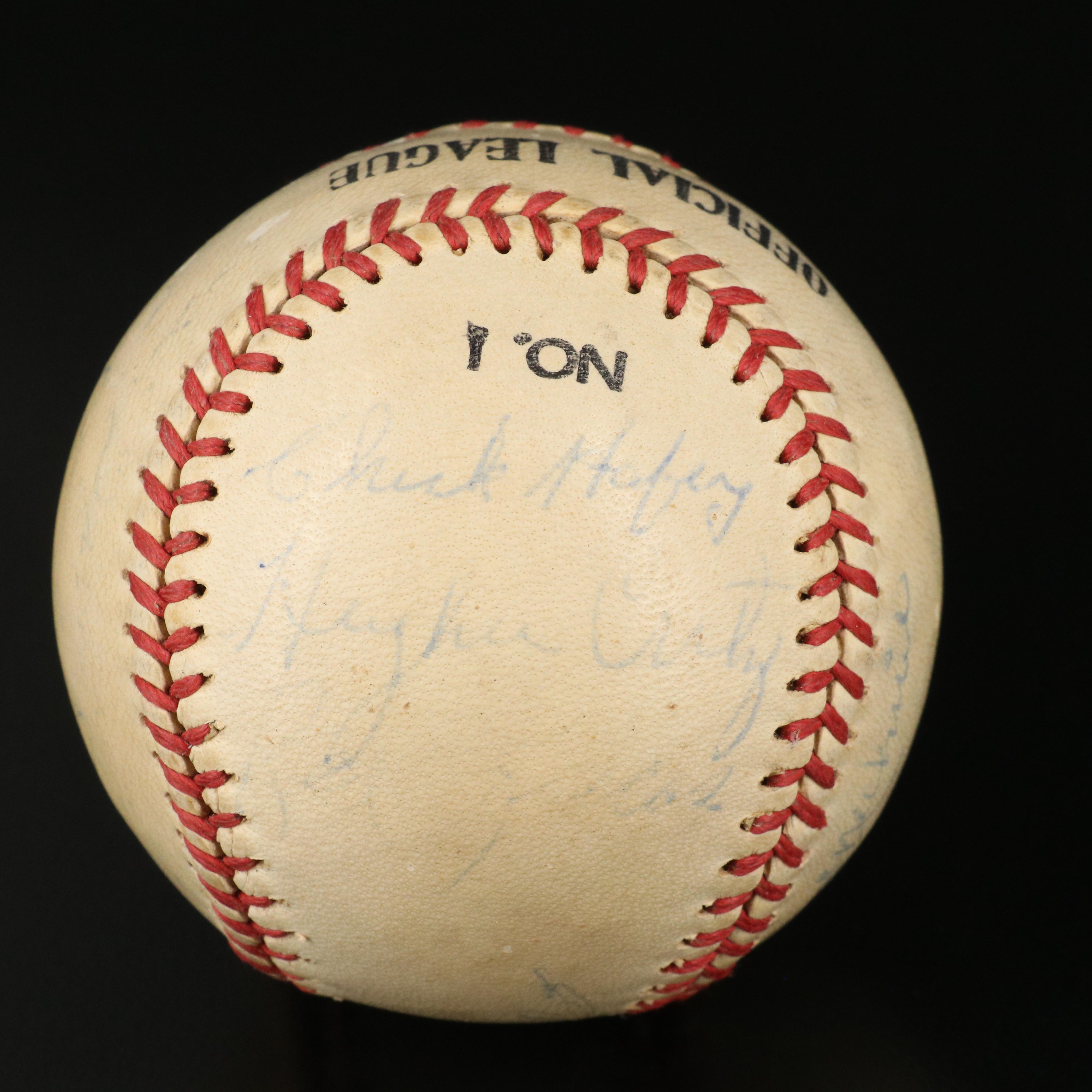 Cincinnati Reds Hall of Famers and Stars Signed Baseball with Edd Roush ...