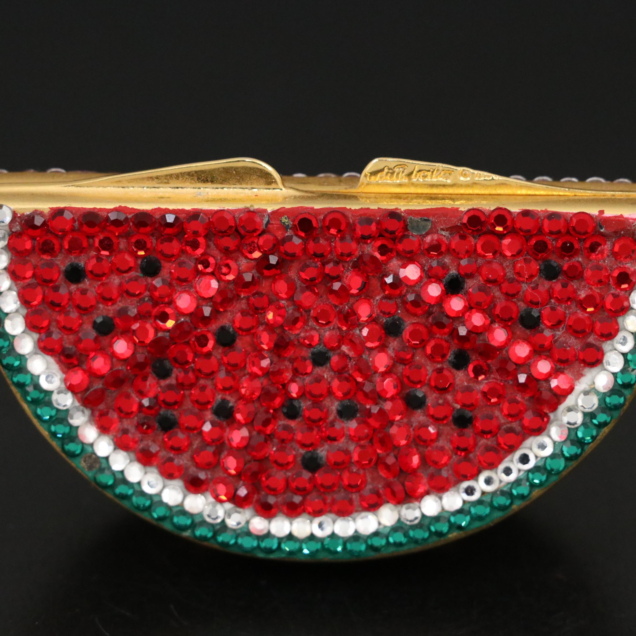 Judith Leiber Crystal Embellished Watermelon Pill Box | EBTH