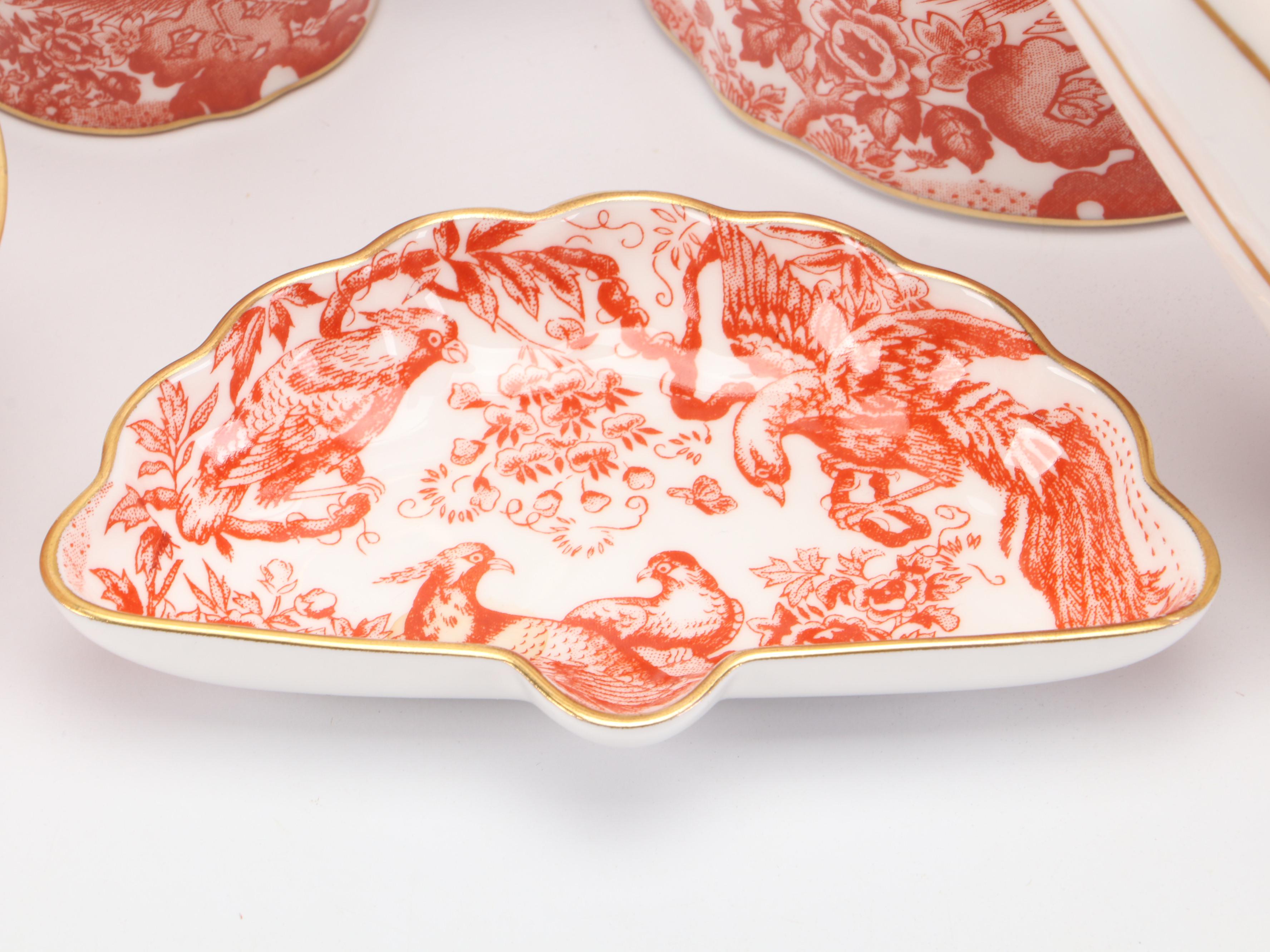 Royal Crown Derby "Red Aves" Porcelain Coffee and Tea Service | EBTH