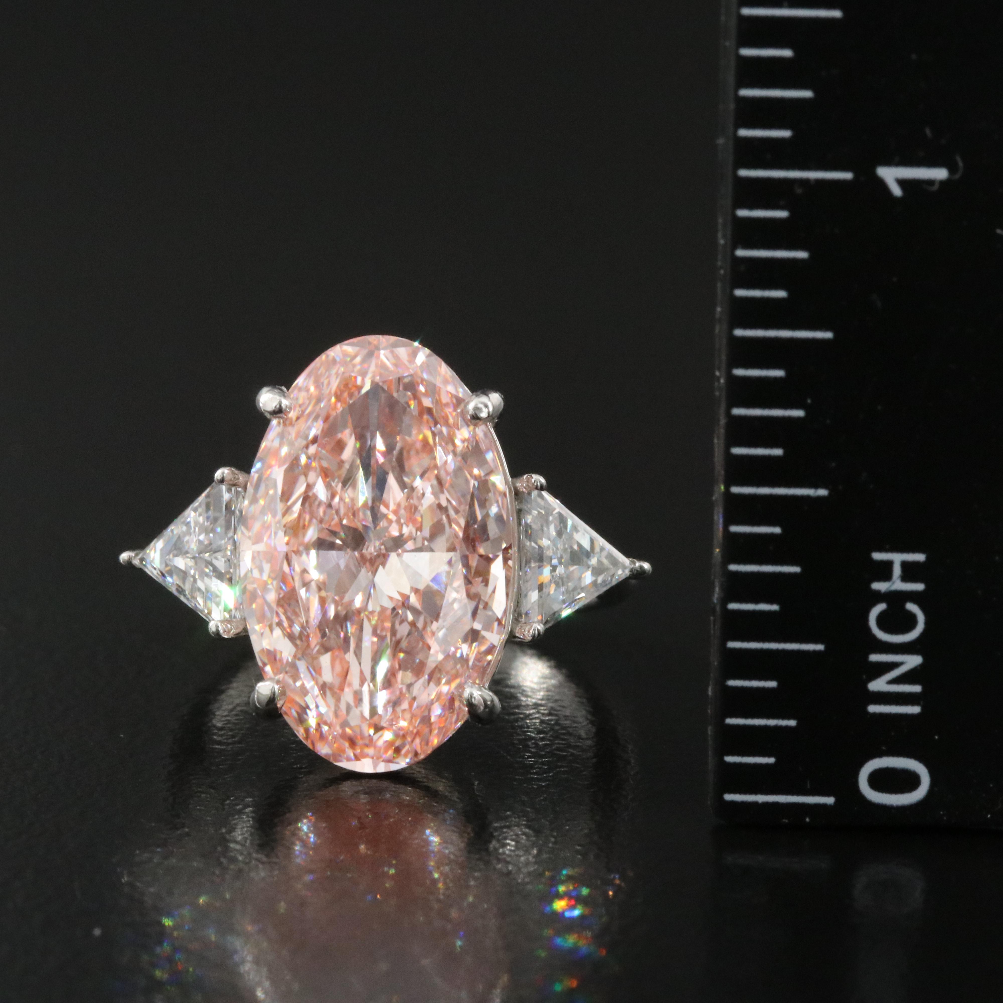 Platinum 11.27 CTW Lab Grown Diamond Ring with IGI Report and Fancy ...
