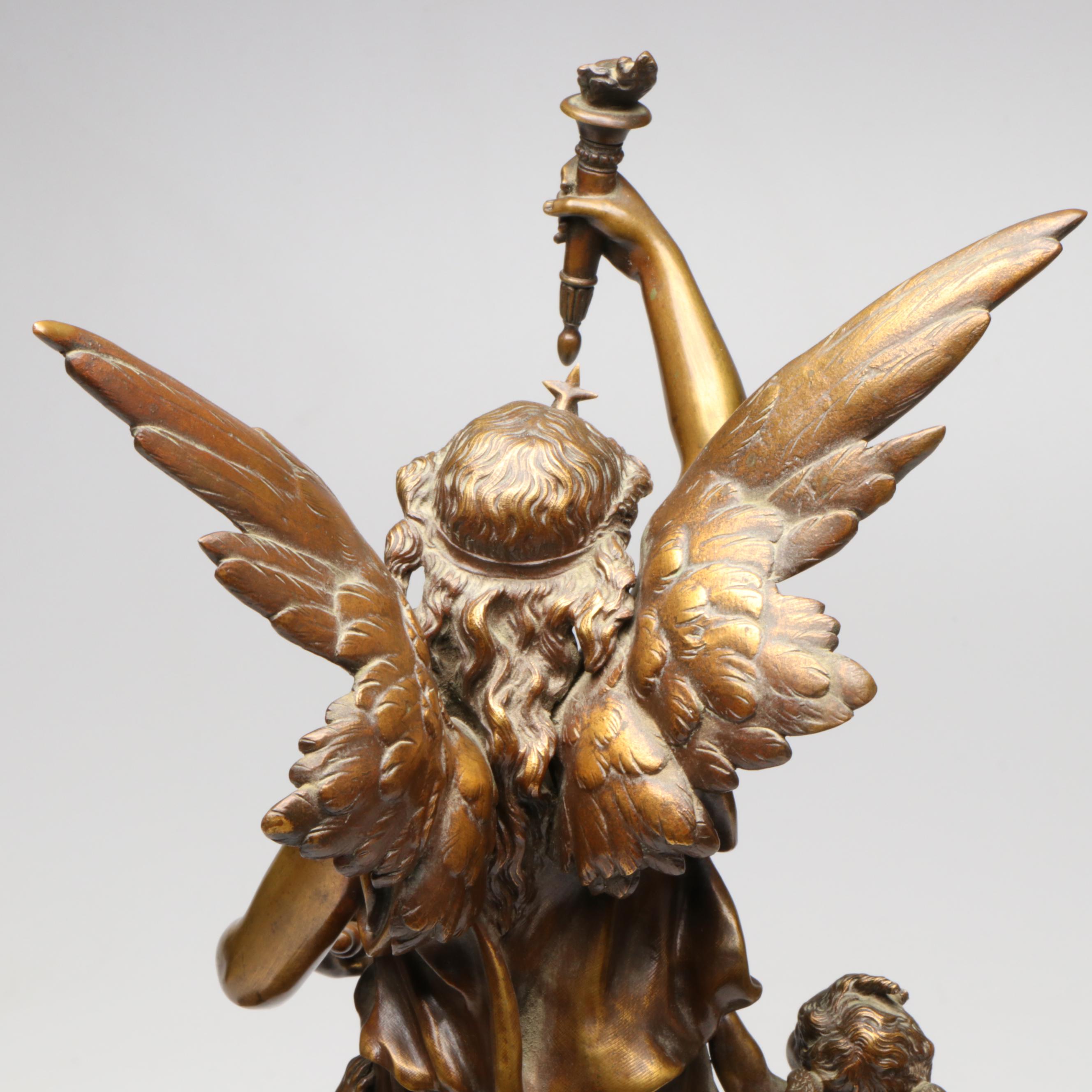 Cast Brass Figure After August Moreau "La Paix Armée" (Armed Peace) | EBTH