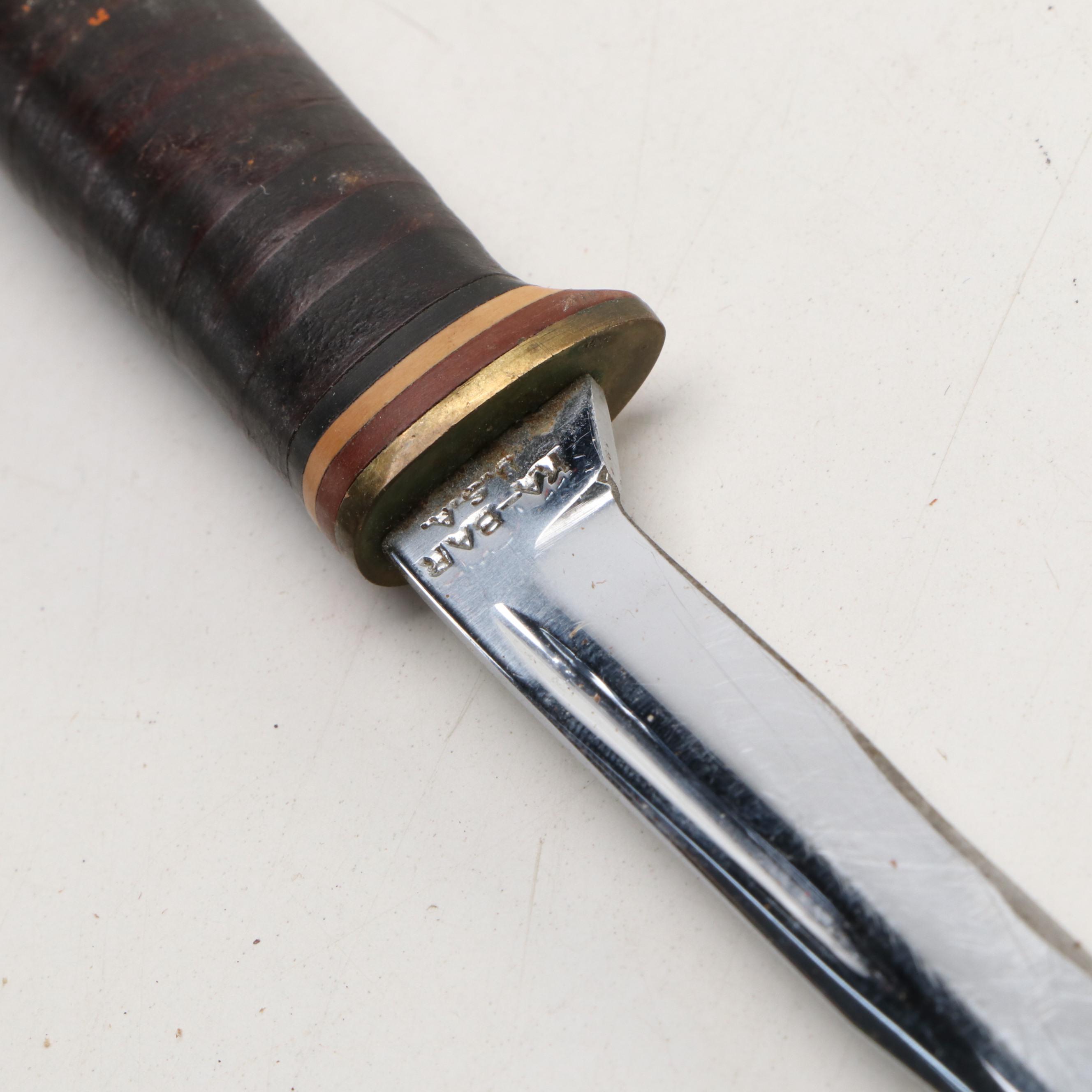 European Style Military Bayonet with KA-BAR Fixed Blade Knife, Mid-20th ...