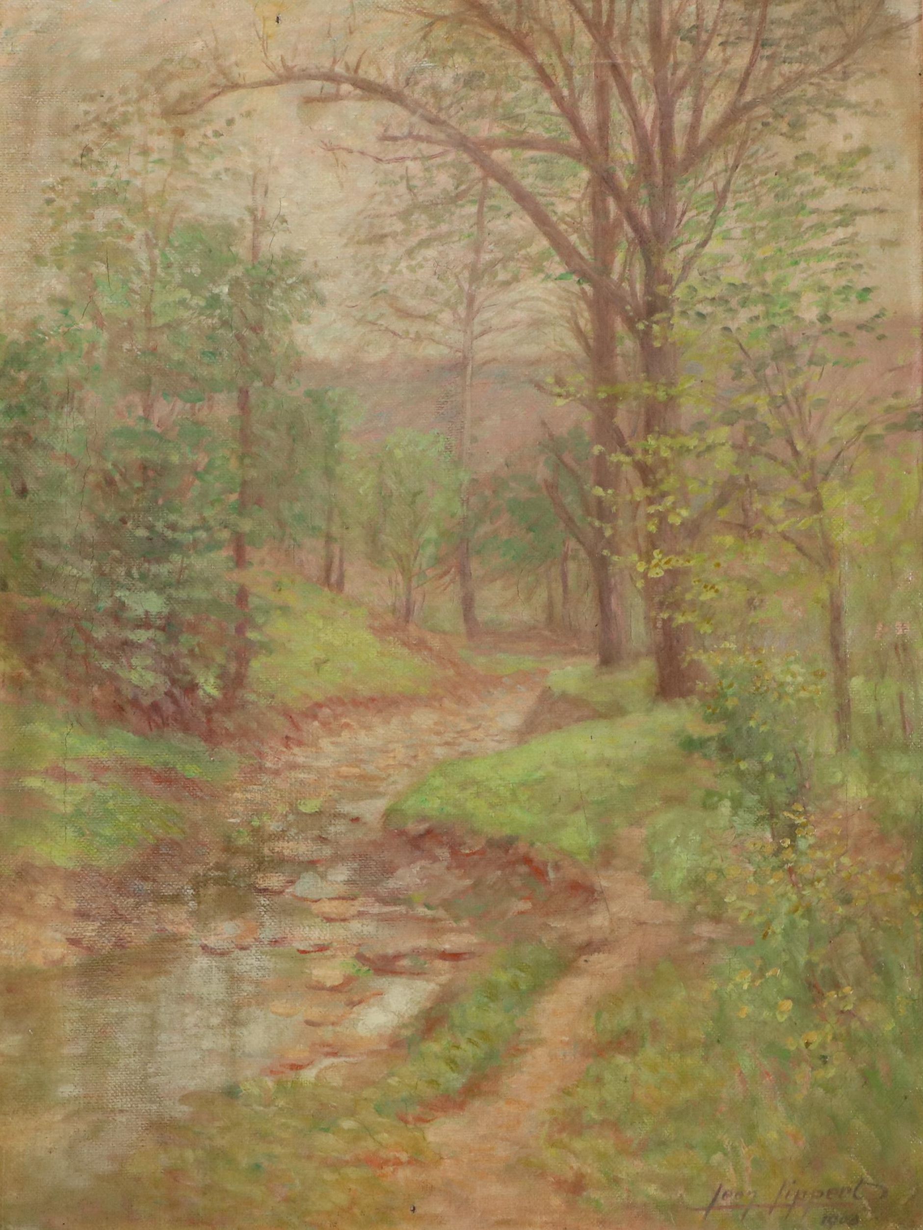 Leon Lippert Landscape Oil Painting, 1903 | EBTH