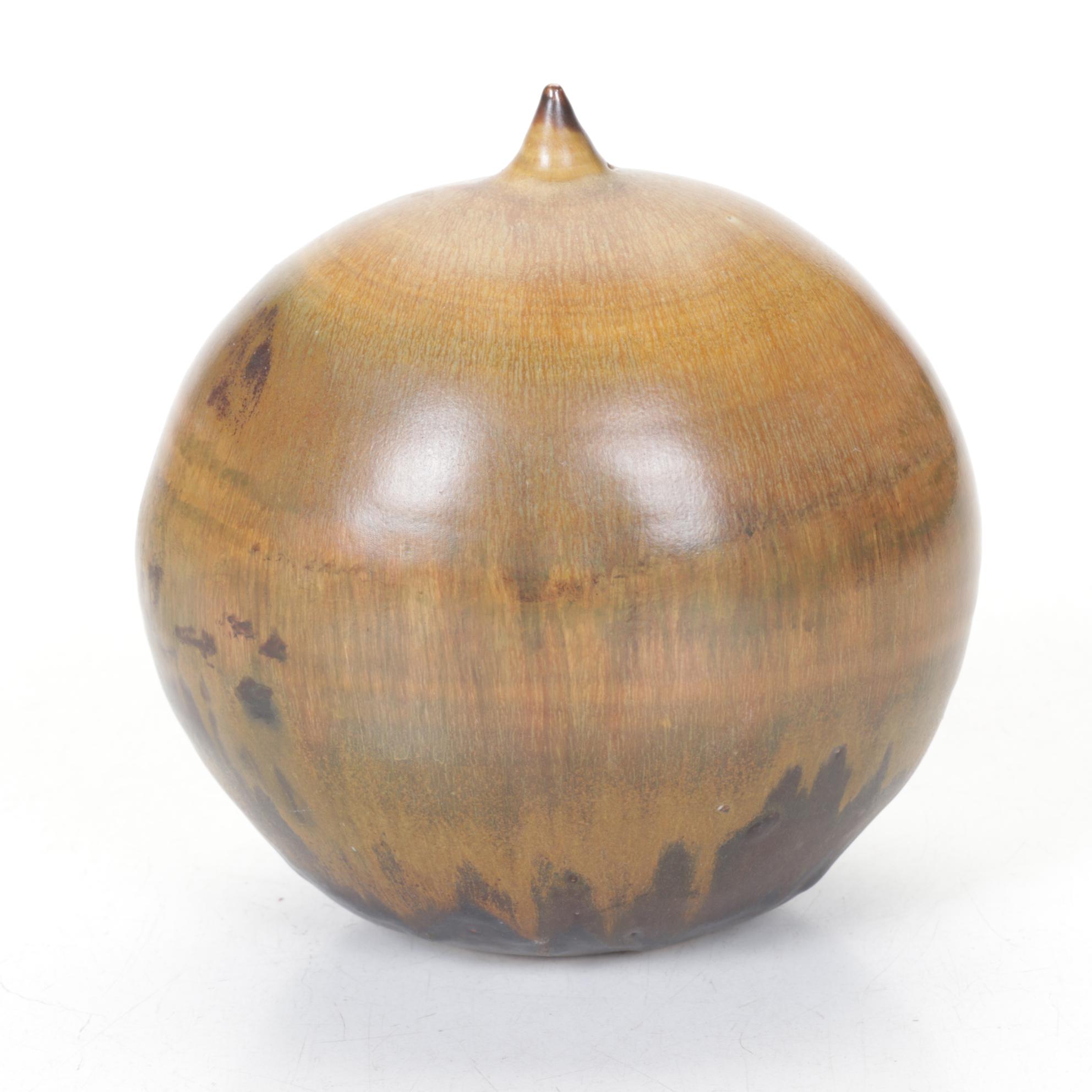 Toshiko Takaezu Glazed Ceramic Closed Form with Rattle | EBTH