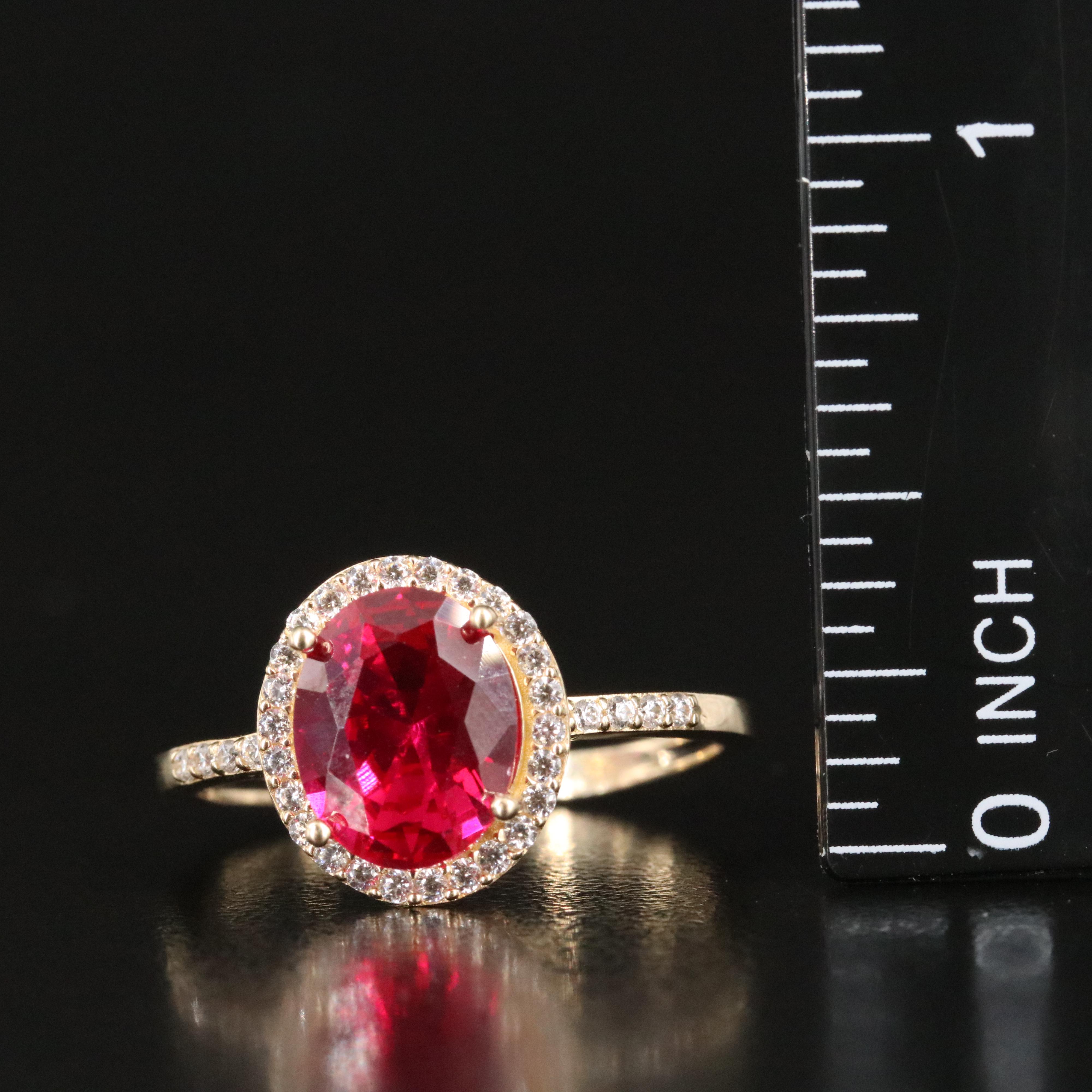 14K Lab Grown Ruby with Cubic Zirconia | EBTH