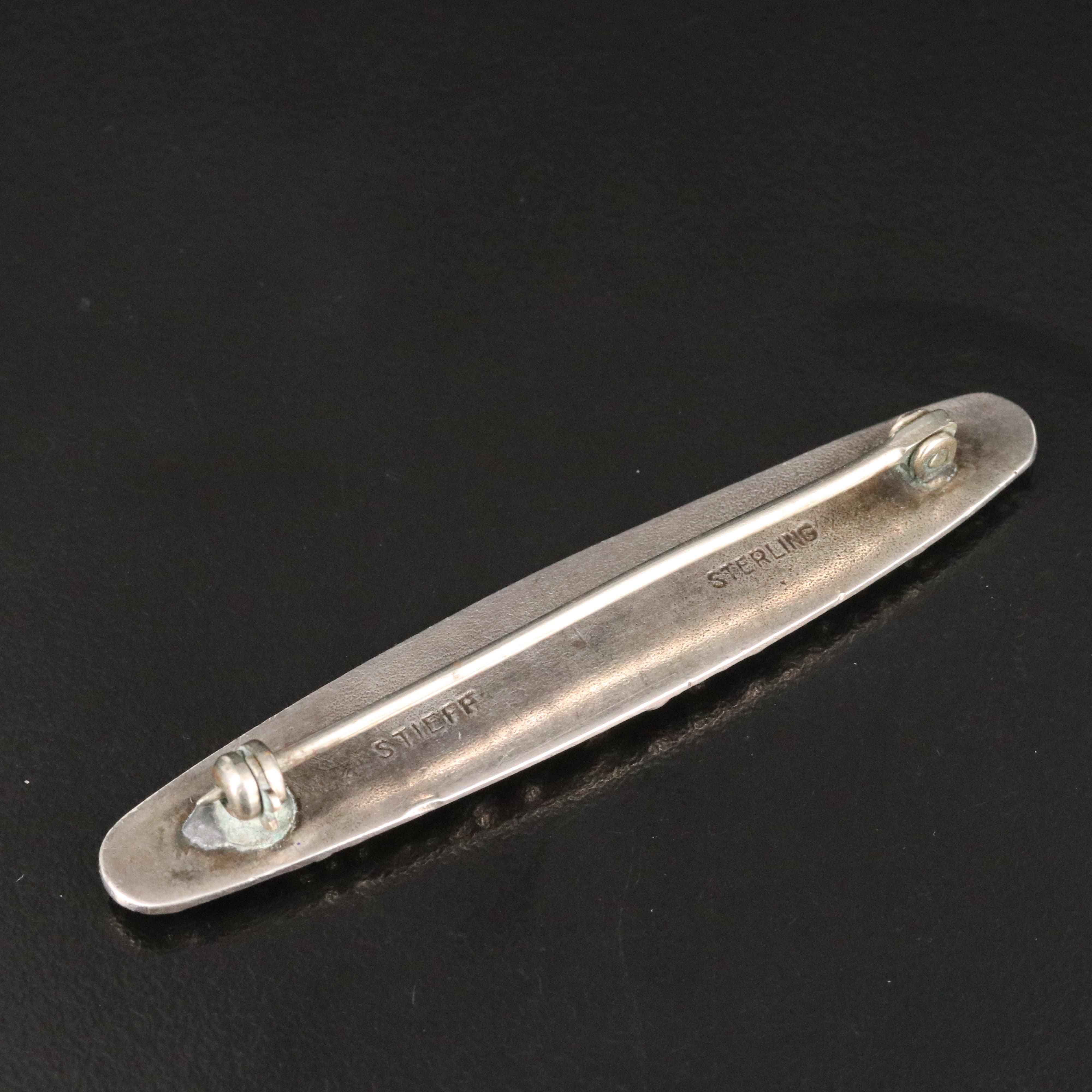 Antique Stieff Chrysanthemum Sterling Bar Pin | EBTH