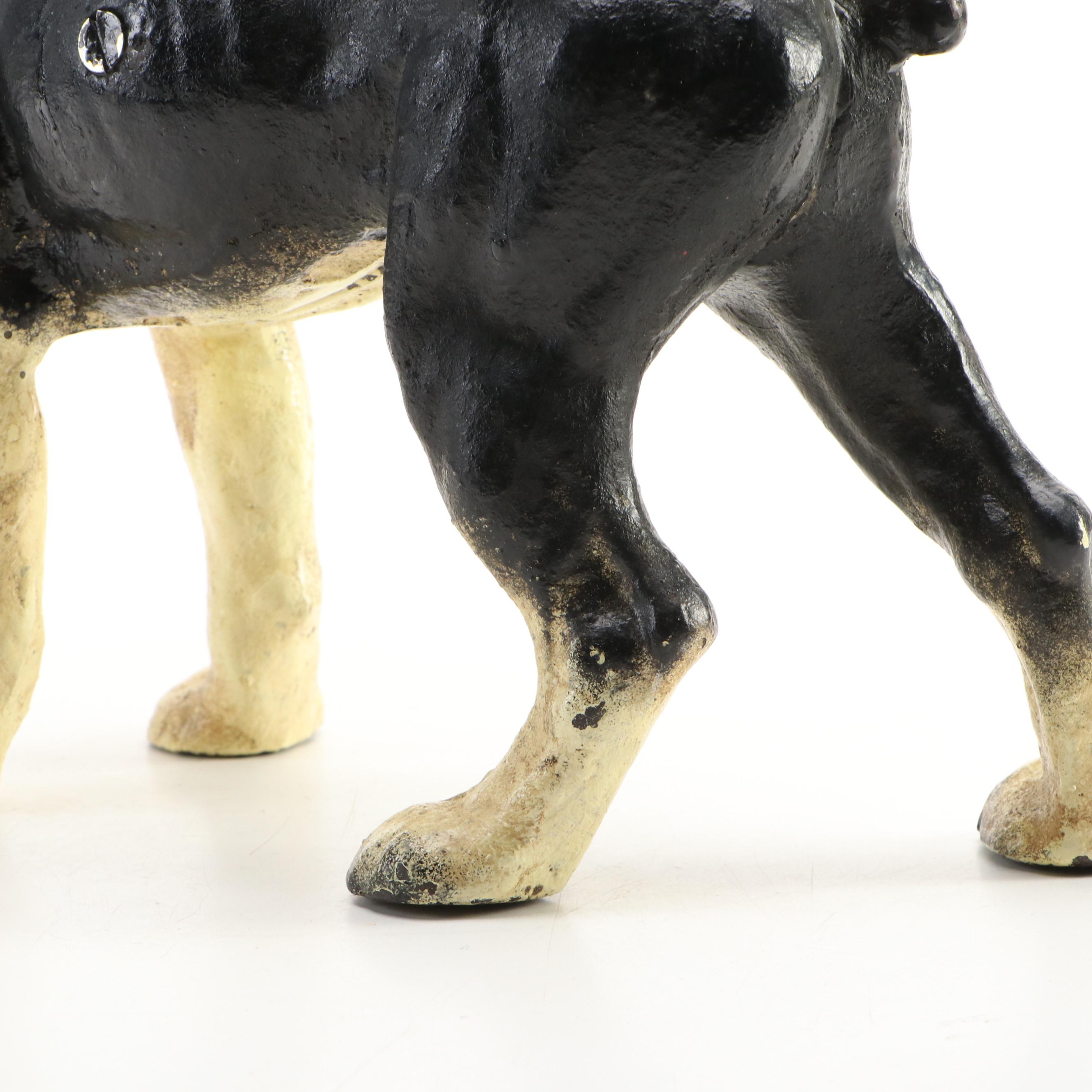 Hubley Style Painted Cast Iron Boston Terrier Bank, Mid-20th Century | EBTH